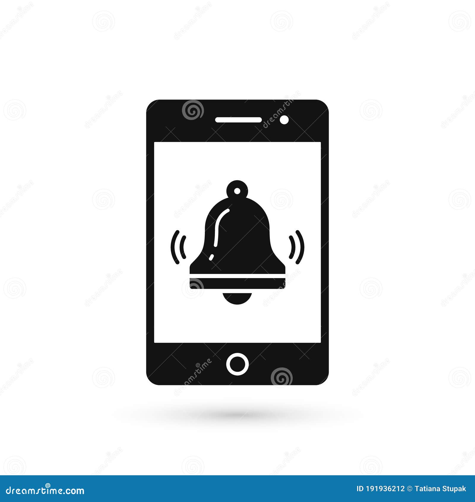 Phone and Bell Notification Icon. Vector Smartphone Call Signal ...