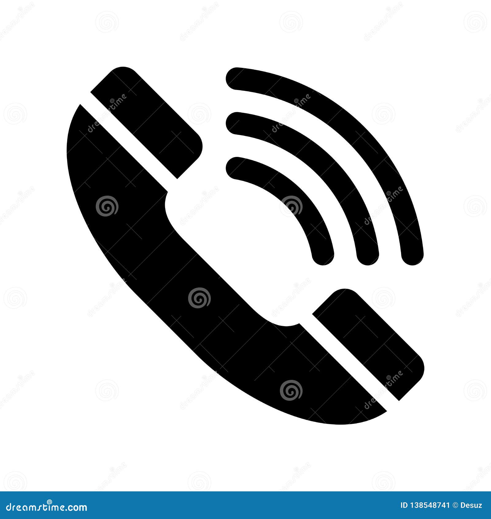 Phone Black Icon. Call Symbol Isolated on White in Vector. Stock Vector ...
