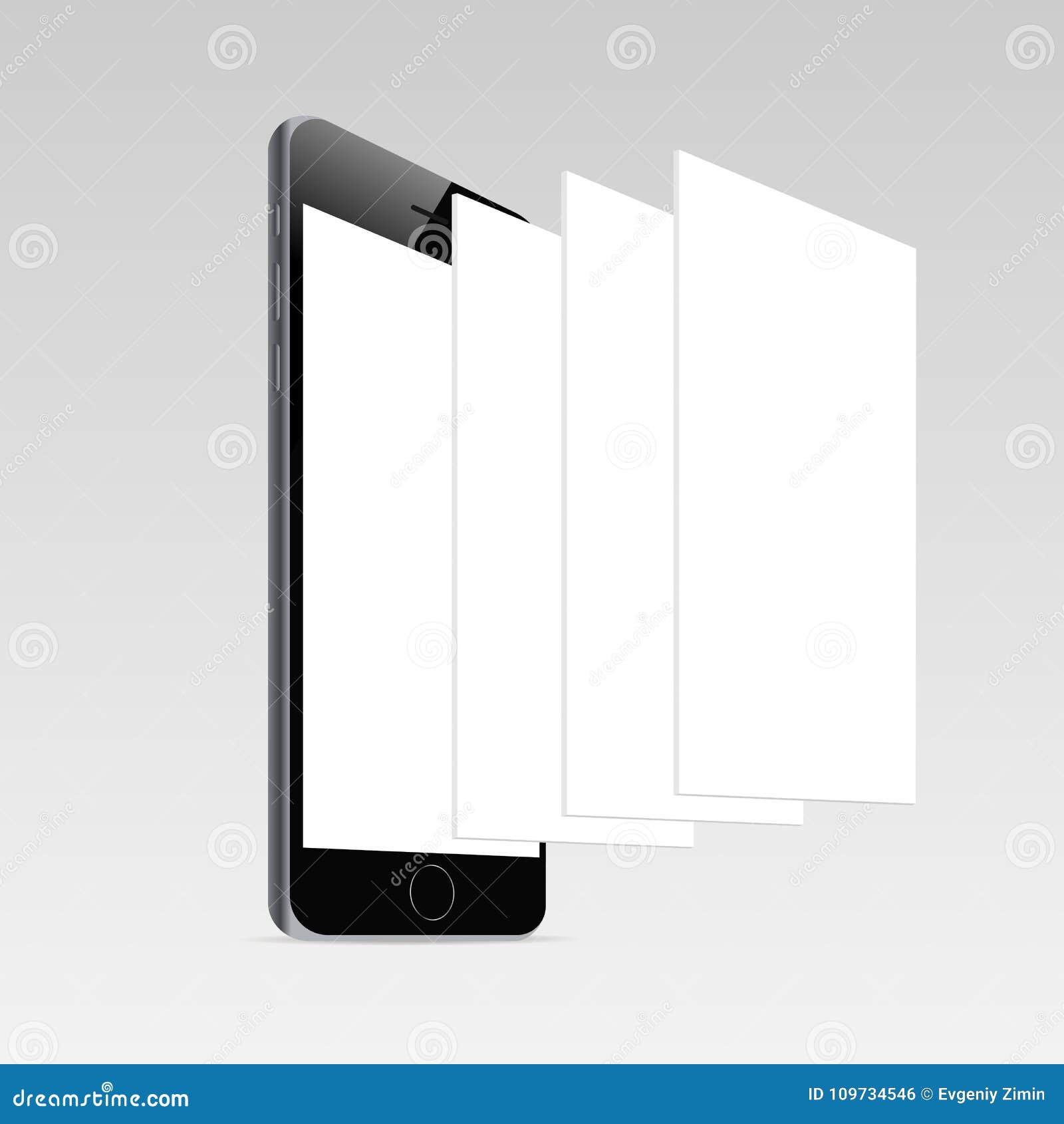Phone with Blank Screen and Blank Framework Web Pages Stock Vector ...