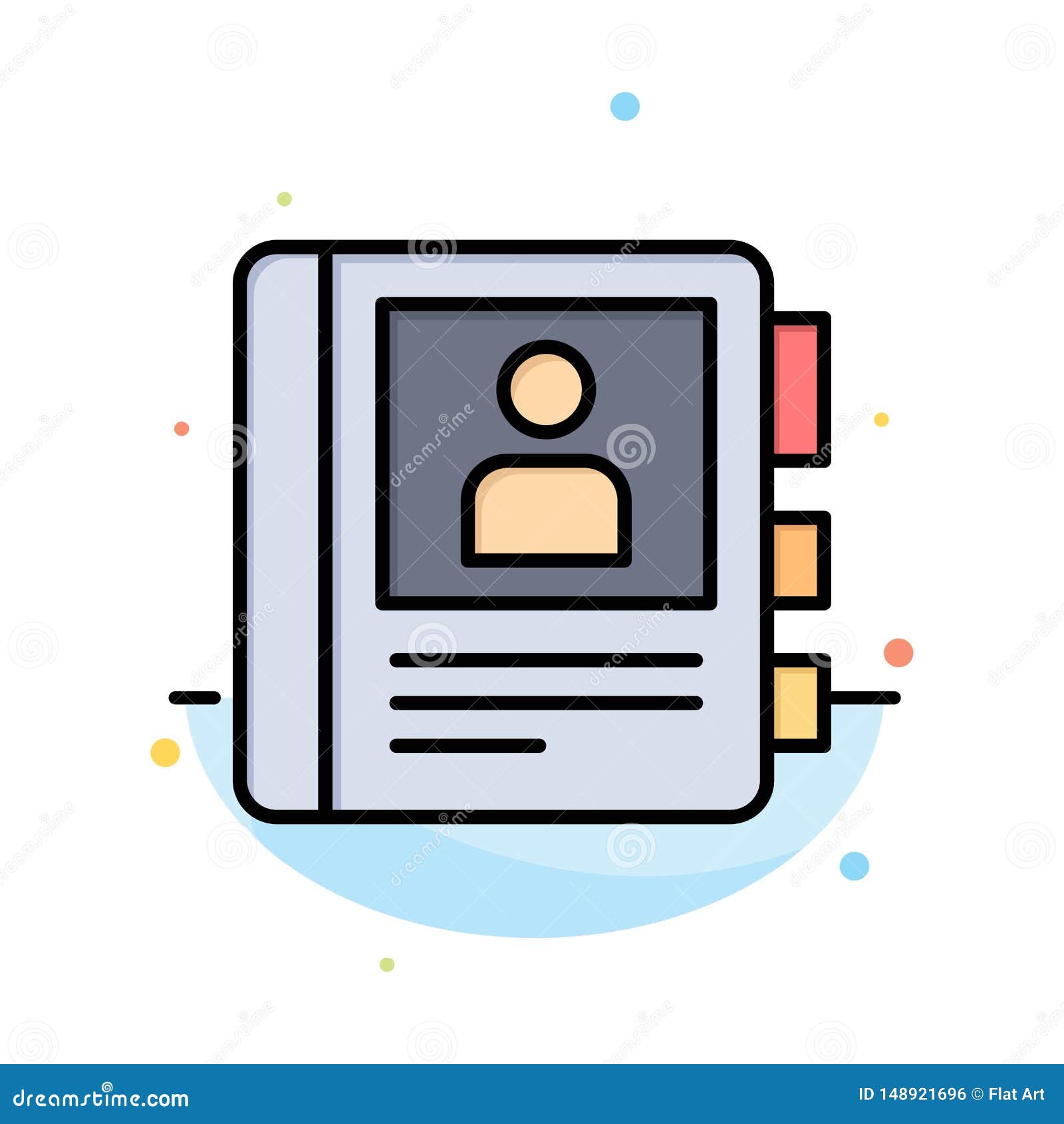 Phone, Book, Diary, Info Abstract Flat Color Icon Template Stock Vector ...
