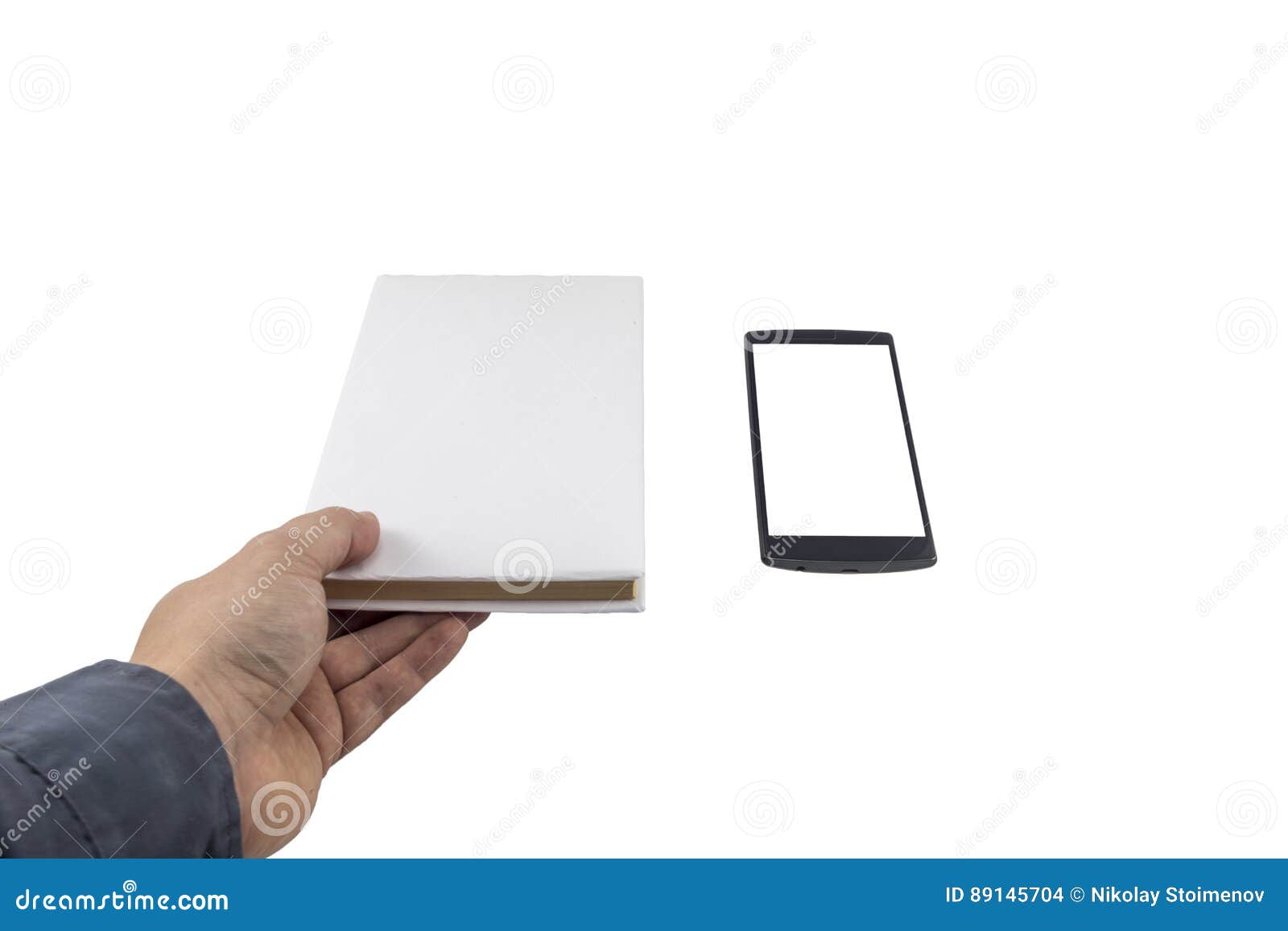 Phone and Book. New Versus Old Concept. Stock Photo - Image of display ...