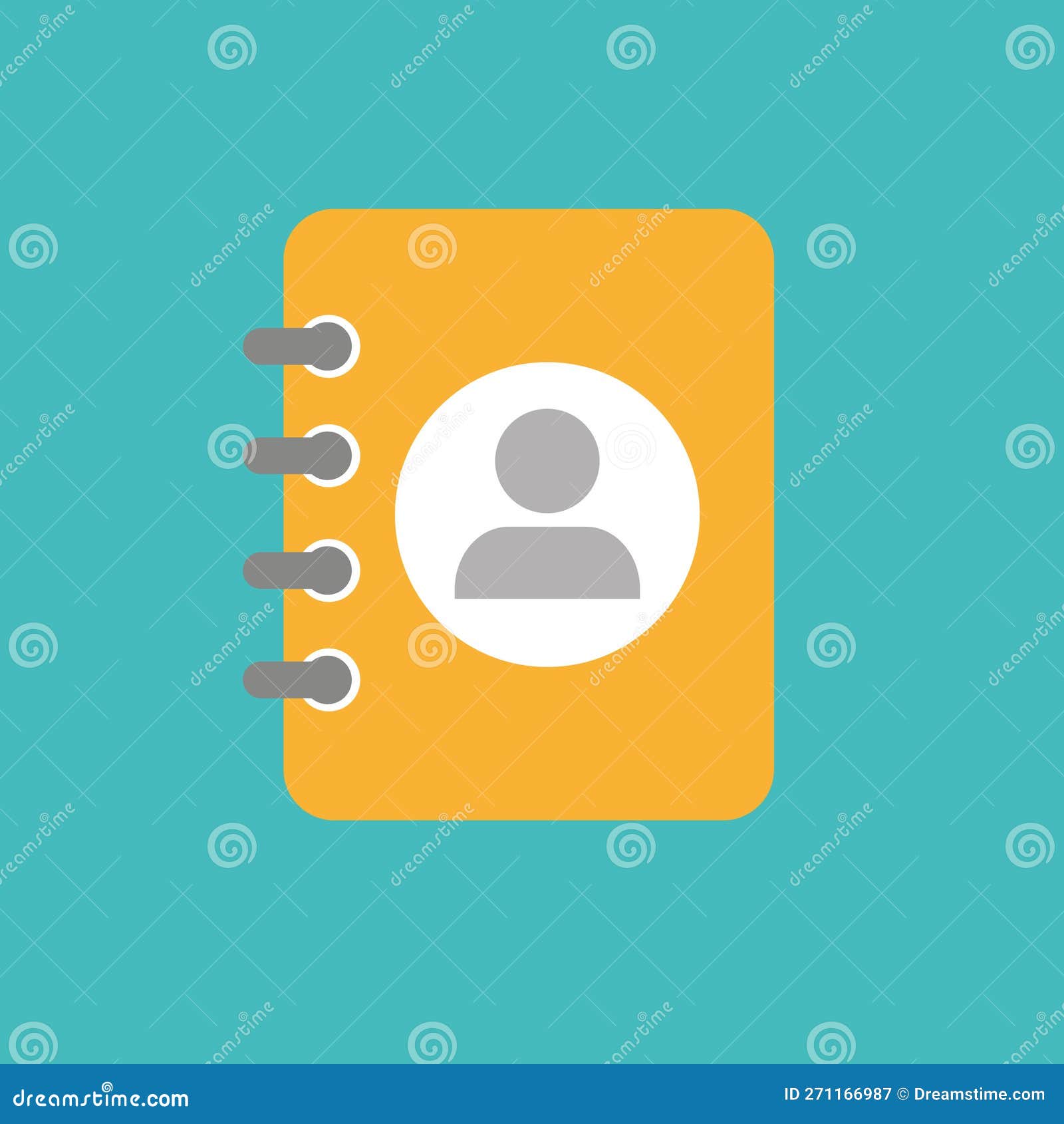 Phone Book Vector Graphics Icon in Yellow Color Stock Illustration ...