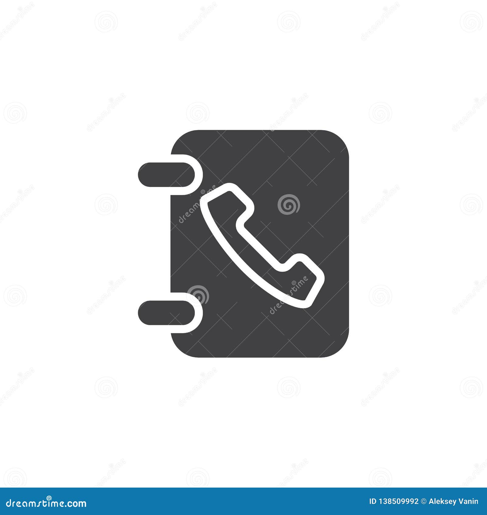 Phone book vector icon stock vector. Illustration of filled - 138509992