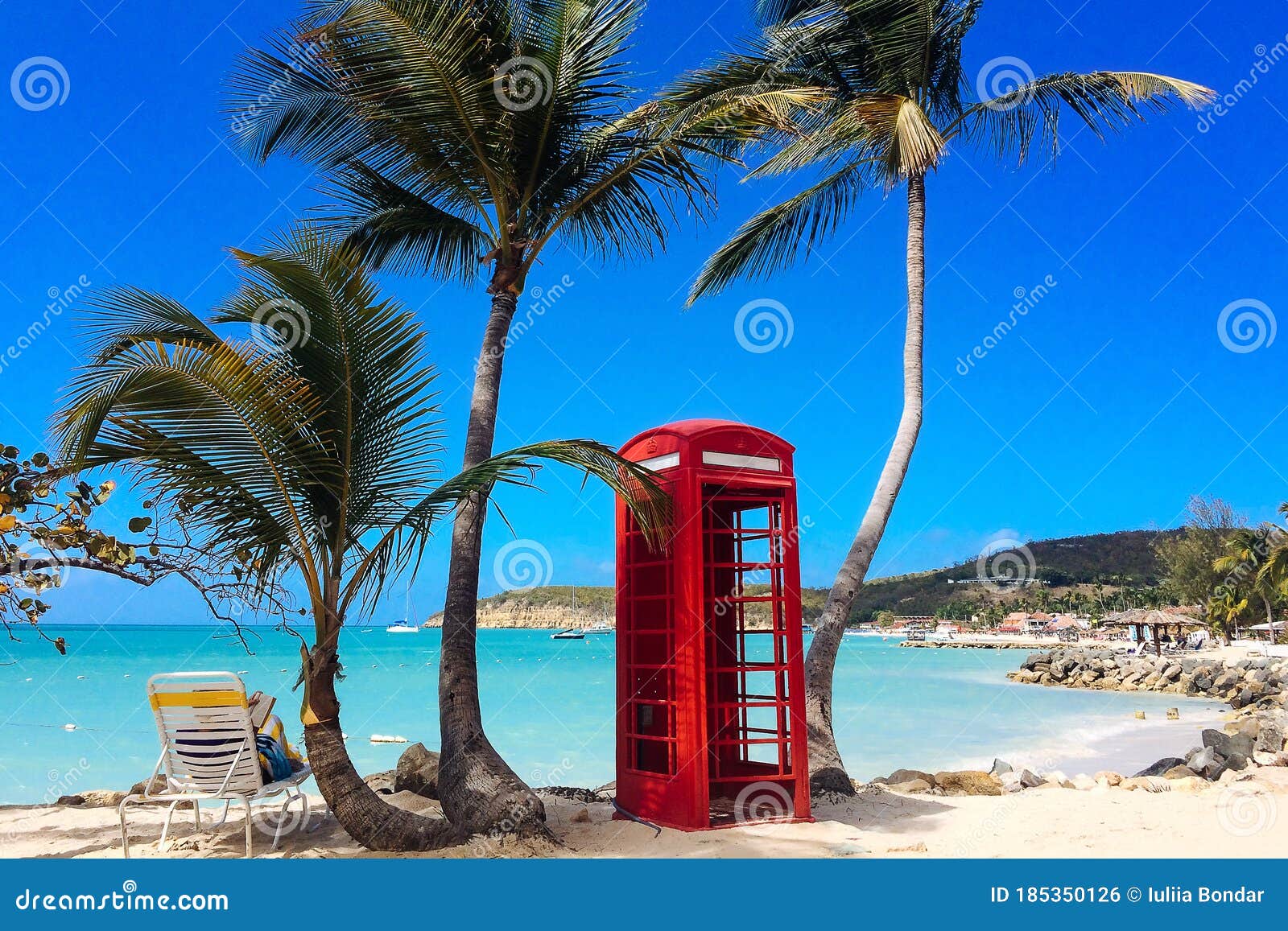Phone Booth in Dickenson Bay on Antigua Stock Photo - Image of ...