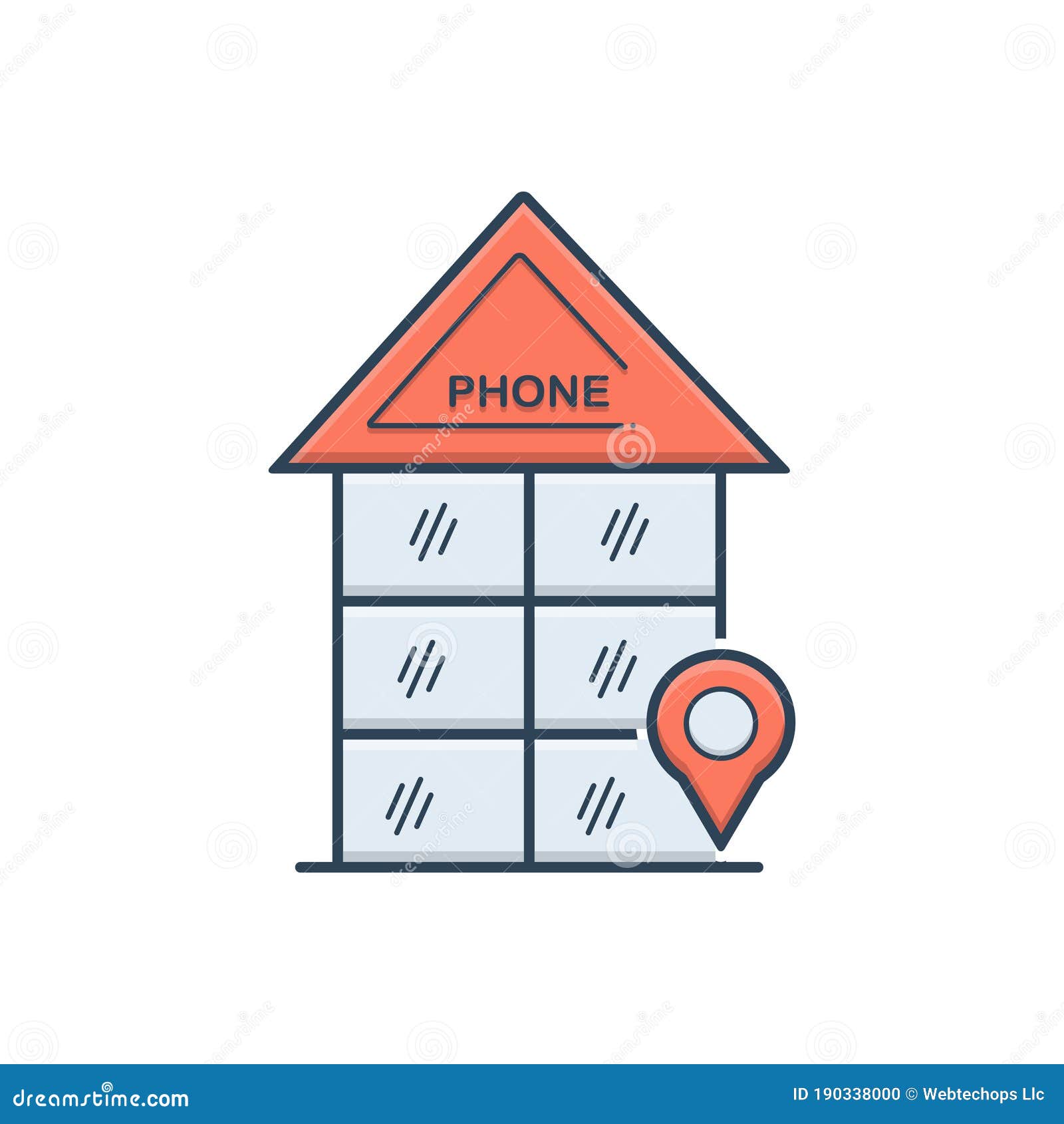 Color Illustration Icon for Phone Booth, Location and Telephone Stock ...