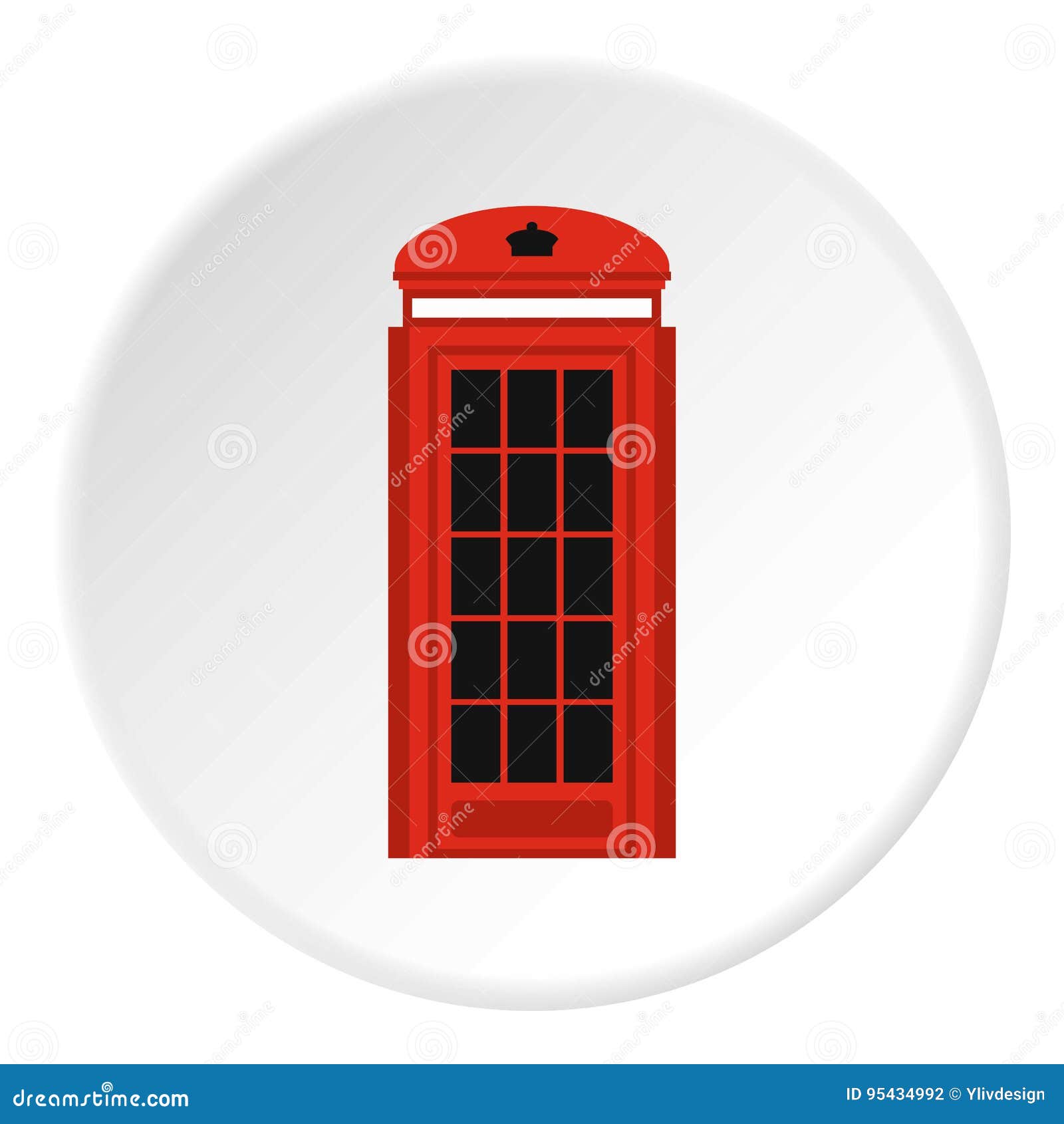 Phone booth icon circle stock vector. Illustration of modern - 95434992