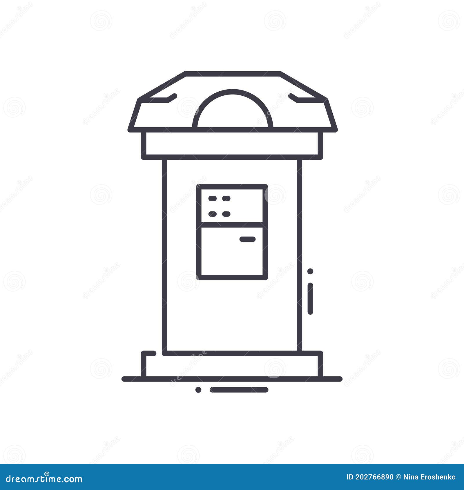 Phone Booth Icon, Linear Isolated Illustration, Thin Line Vector, Web ...