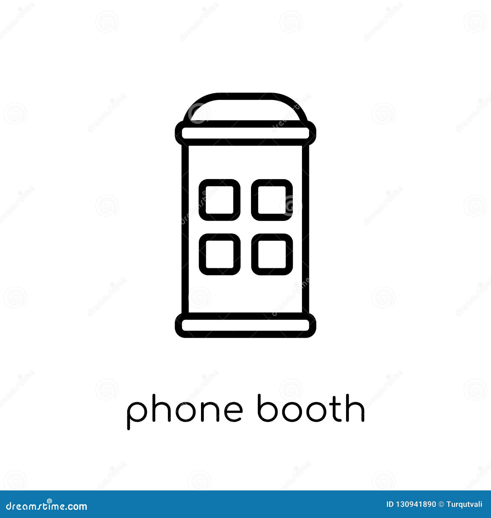 Phone Booth Icon. Trendy Modern Flat Linear Vector Phone Booth I Stock ...