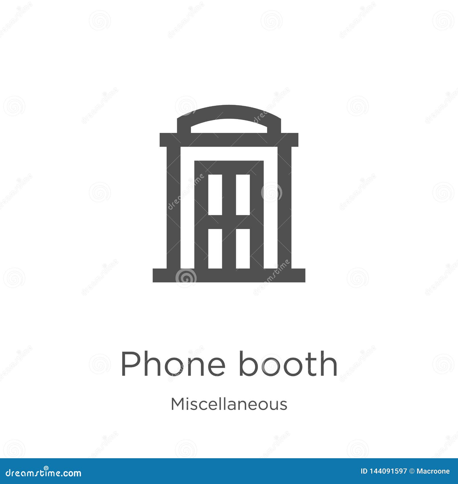 Phone Booth Icon Vector from Miscellaneous Collection. Thin Line Phone ...