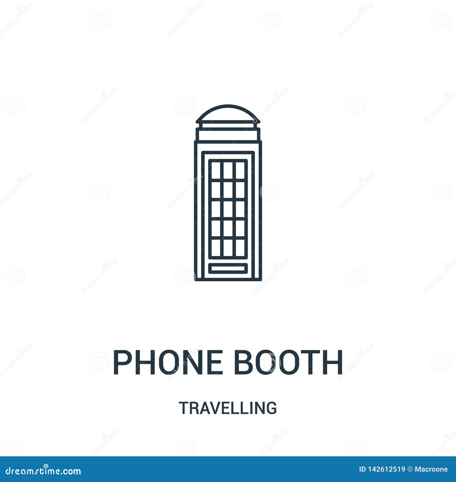 Phone Booth Icon Vector from Travelling Collection. Thin Line Phone ...