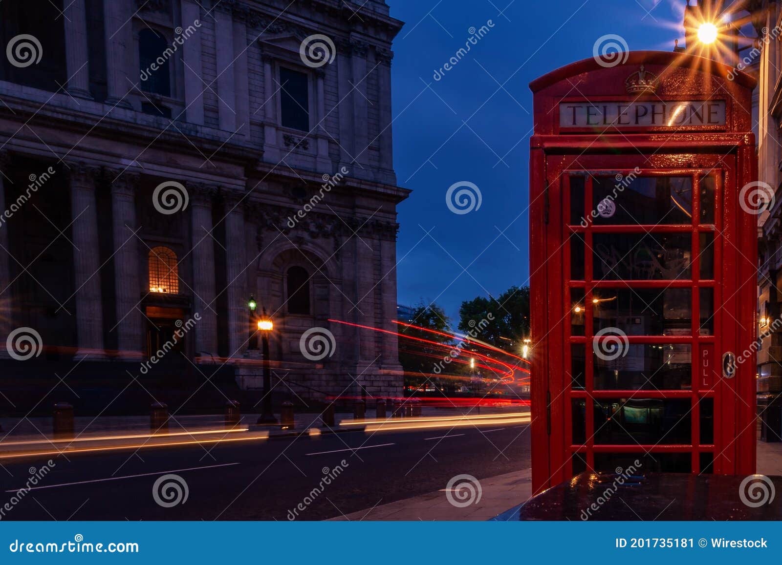 Phone Booth at Night. Long Exposure with Dream Factor Editorial Photo ...