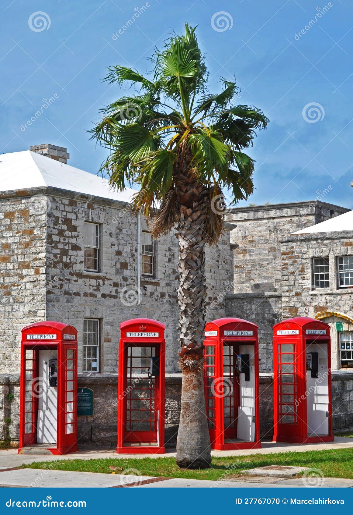 Phone booths in Bermuda stock photo. Image of blue, booths - 27767070
