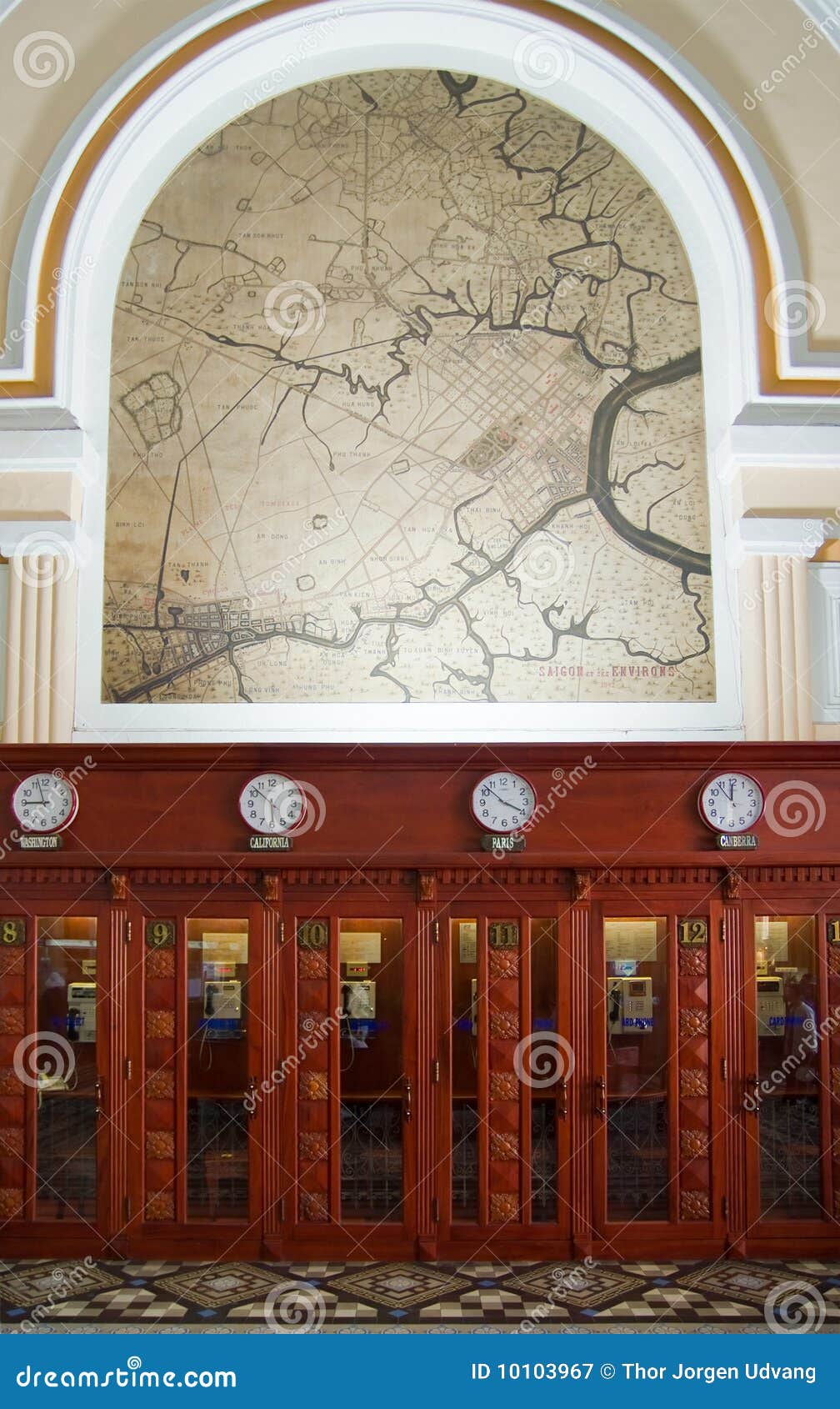 Phone Booths at Saigon Post Office Stock Image - Image of vietnam, time ...