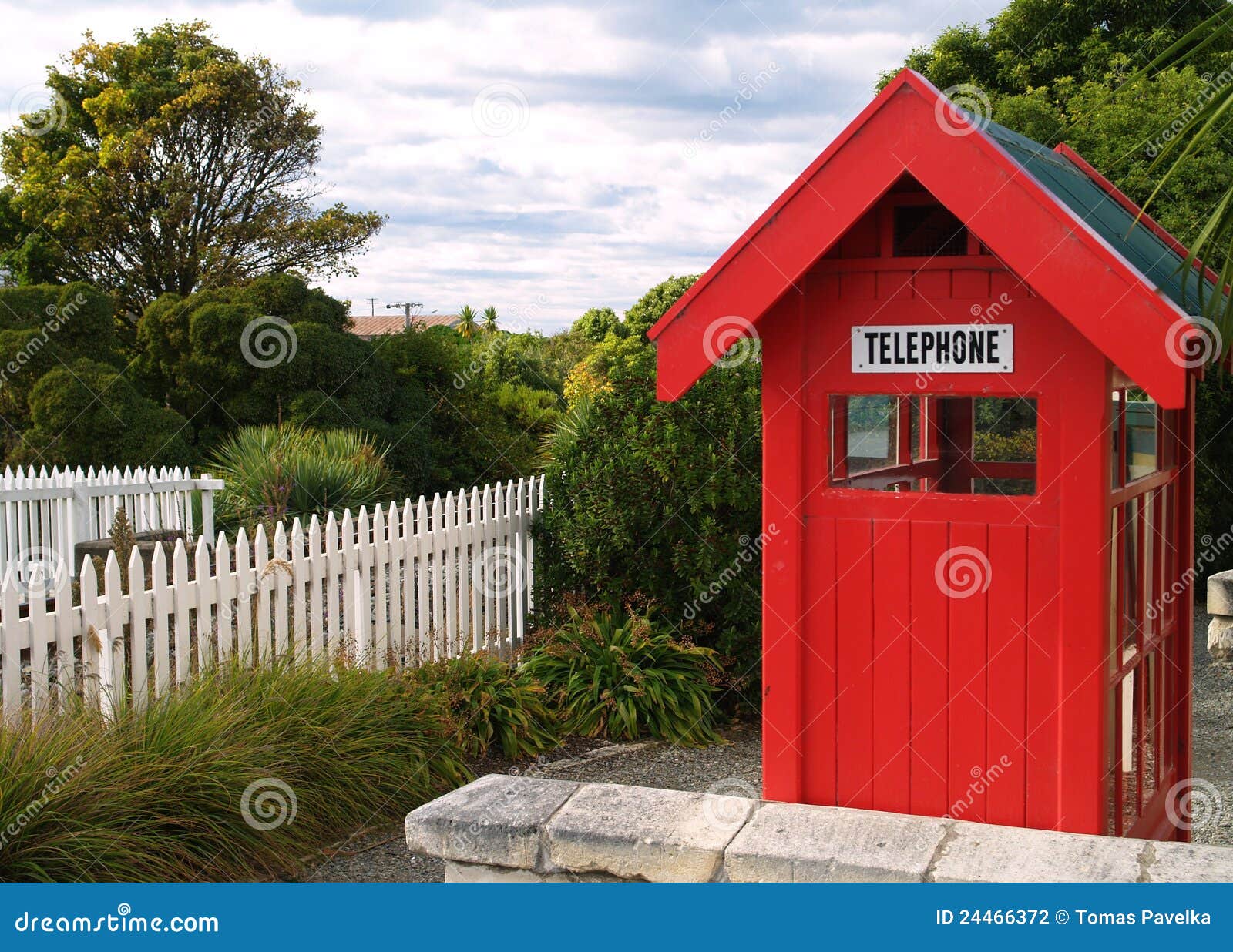 Phone box stock photo. Image of roof, white, phone, fence - 24466372