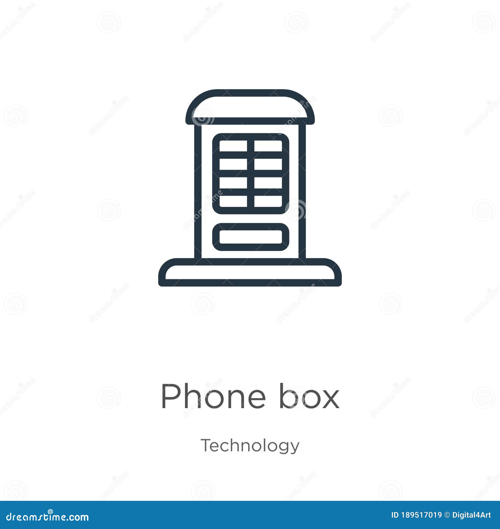 Phone Box Icon. Thin Linear Phone Box Outline Icon Isolated on White ...