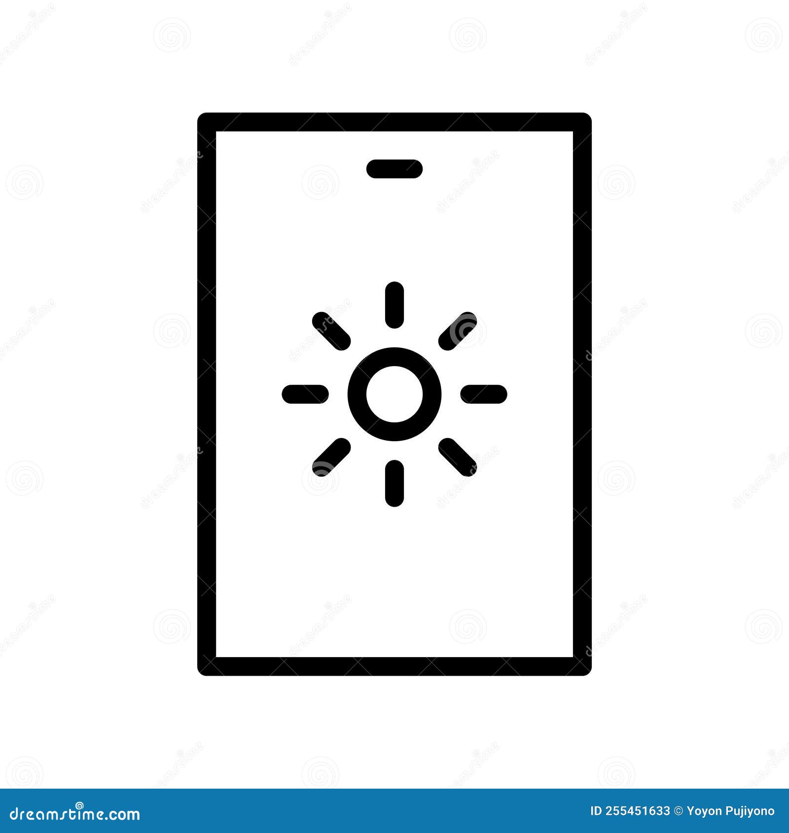 Phone brightness icon stock vector. Illustration of bright - 255451633