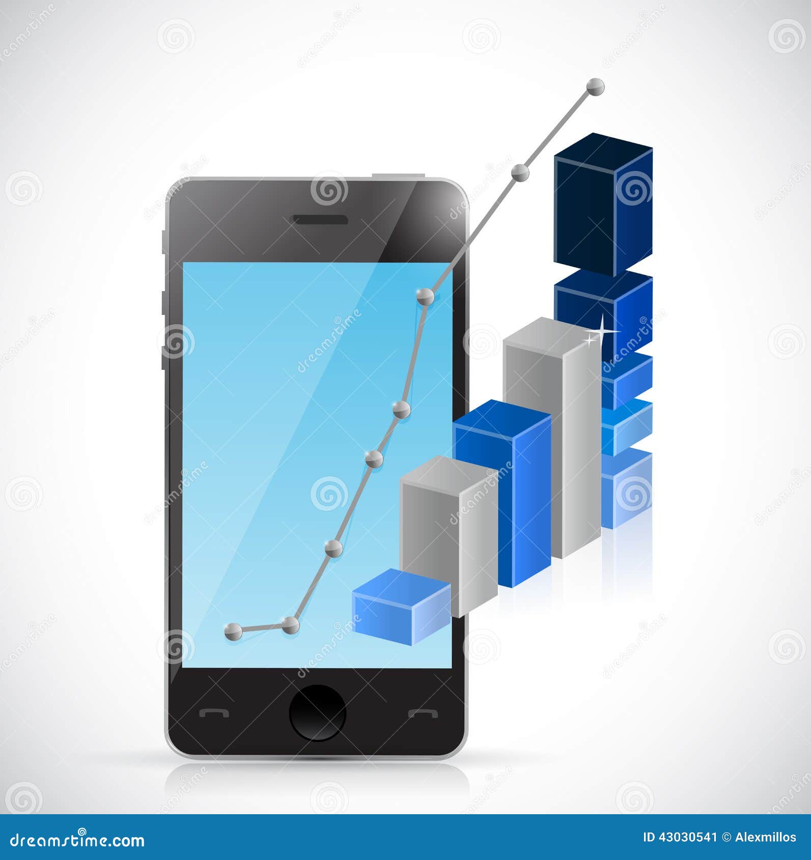 Phone Business Graph Illustration Design Stock Illustration ...
