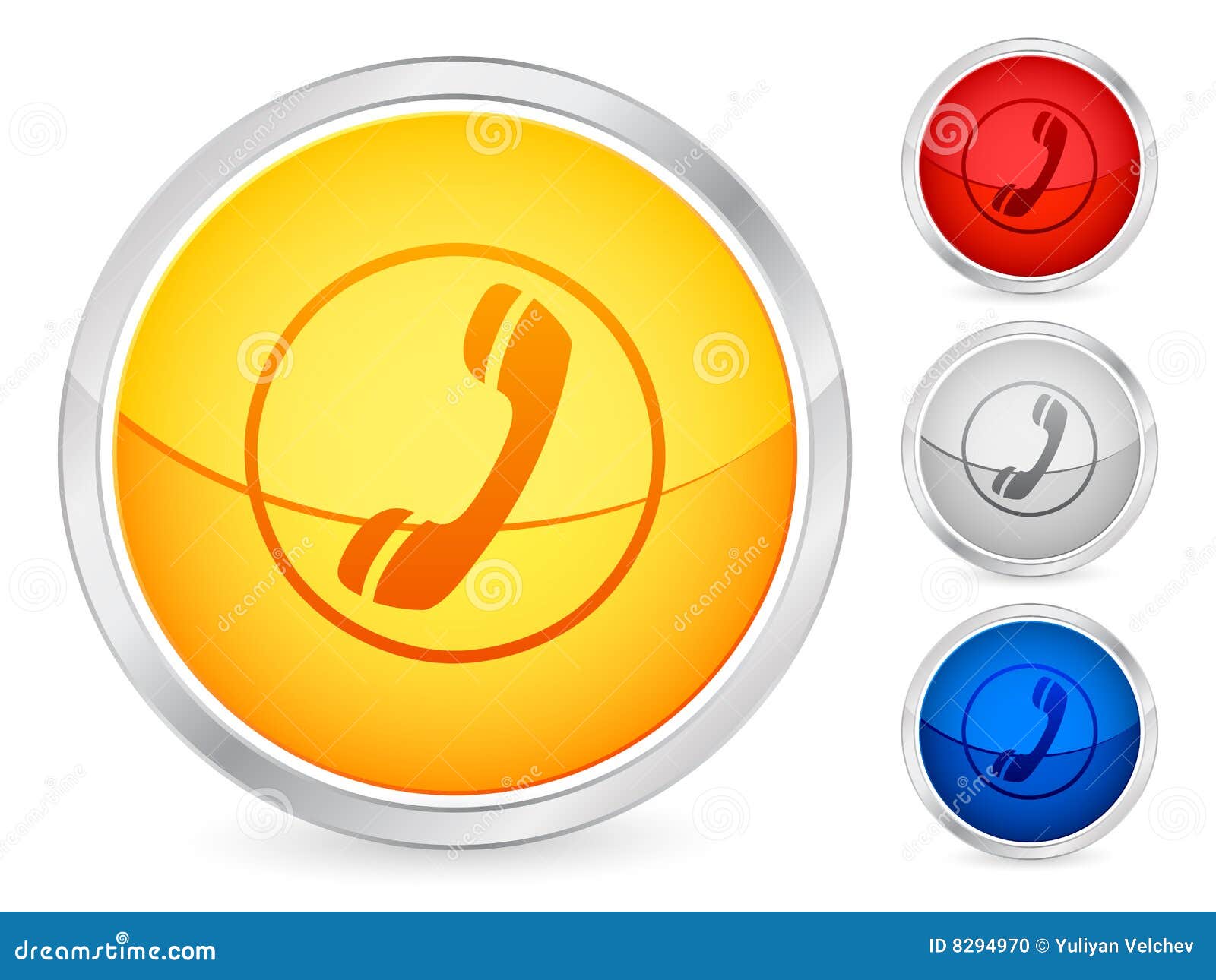 Phone button stock vector. Illustration of communication - 8294970