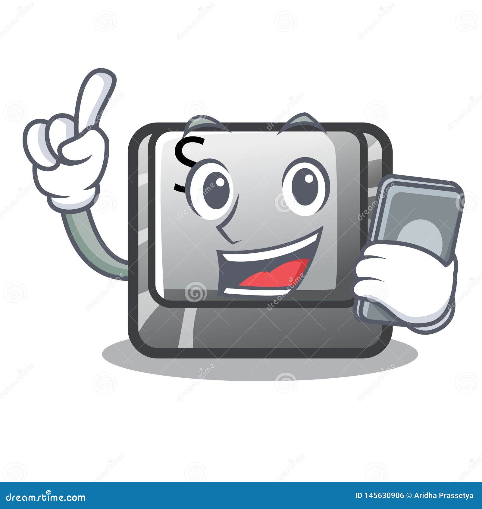 With Phone Button S in the Cartoon Shape Stock Vector - Illustration of ...