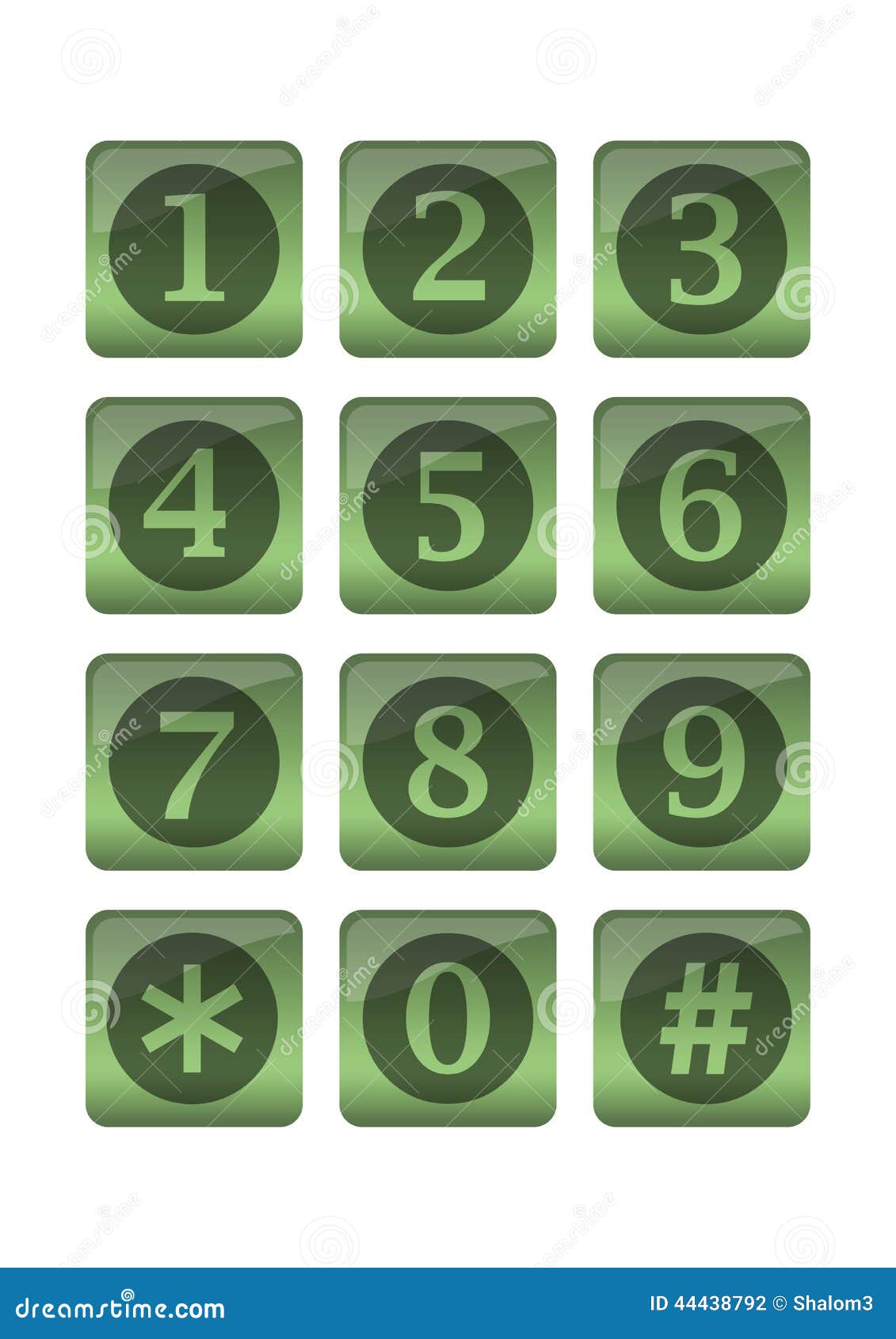 Phone Buttons in Green Gradient Design Stock Illustration ...