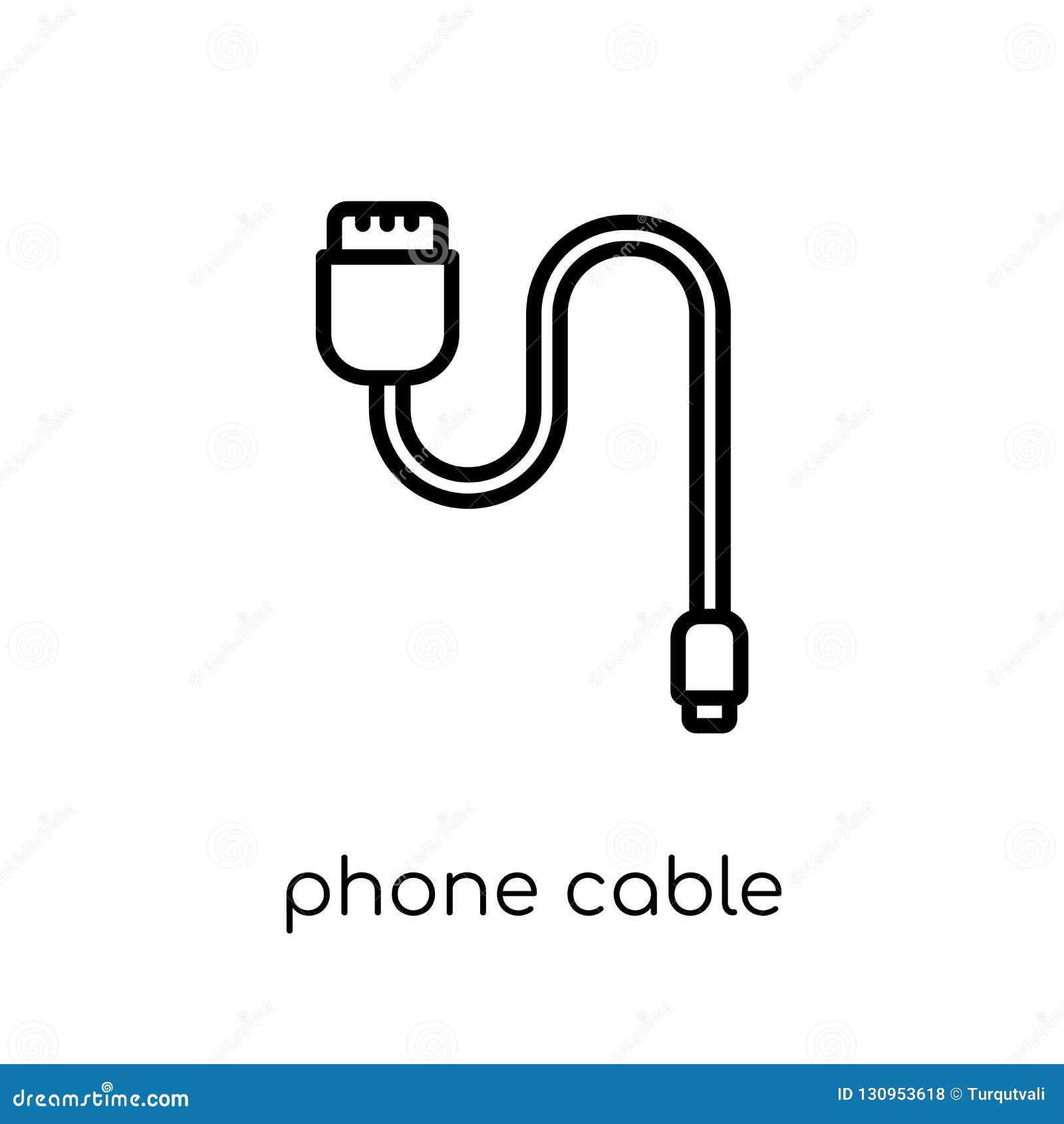 Phone Cable Icon. Trendy Modern Flat Linear Vector Phone Cable I Stock ...