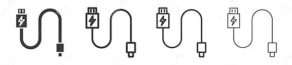 Phone Cable Icon Vector Set on White Background Stock Vector ...