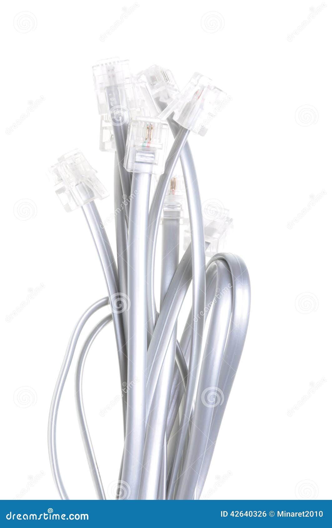 Phone cables with plugs stock photo. Image of closeup - 42640326