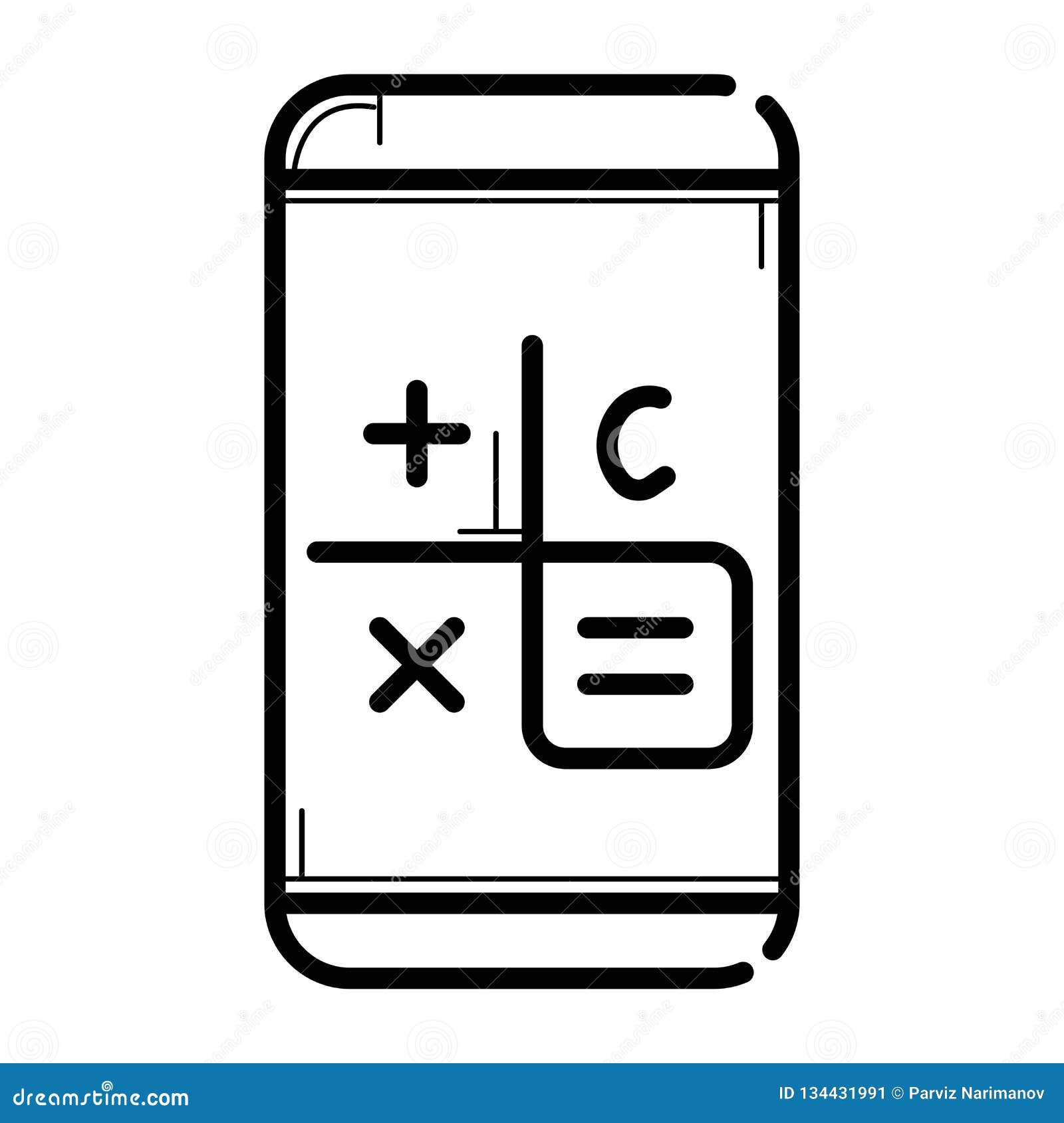 Phone with calculator icon stock illustration. Illustration of hand ...