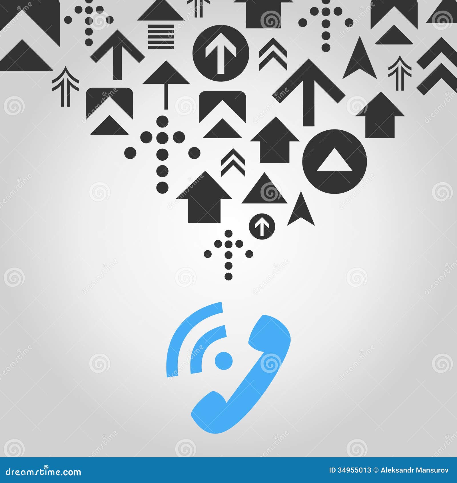 Phone call stock vector. Illustration of electronic, arrow - 34955013