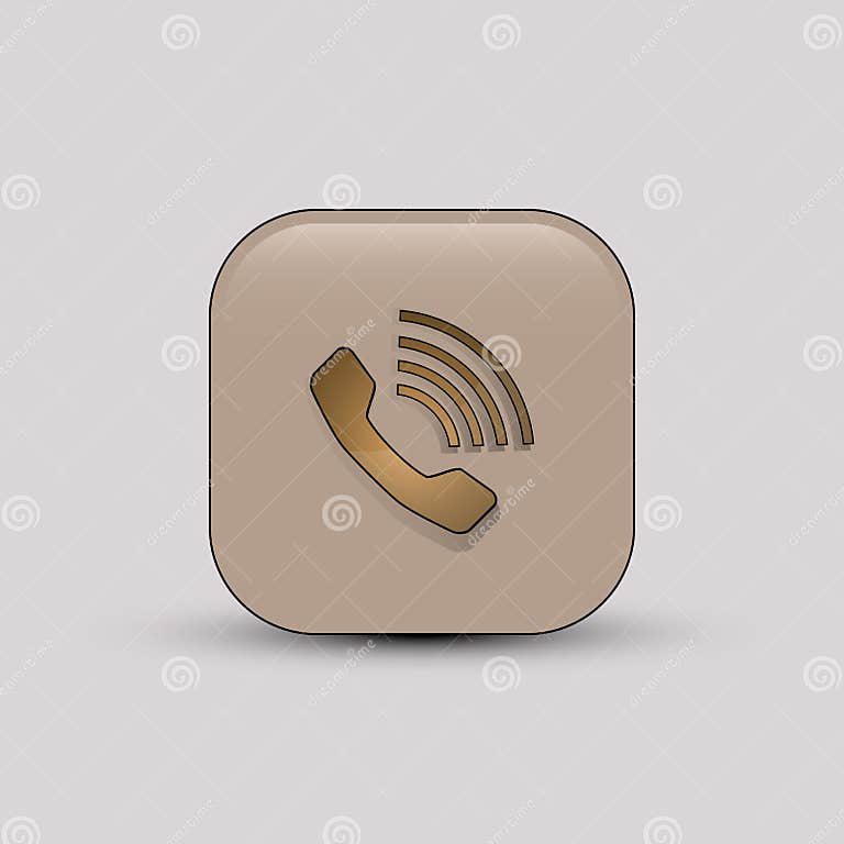 Phone call beige icon stock vector. Illustration of beige - 96067285