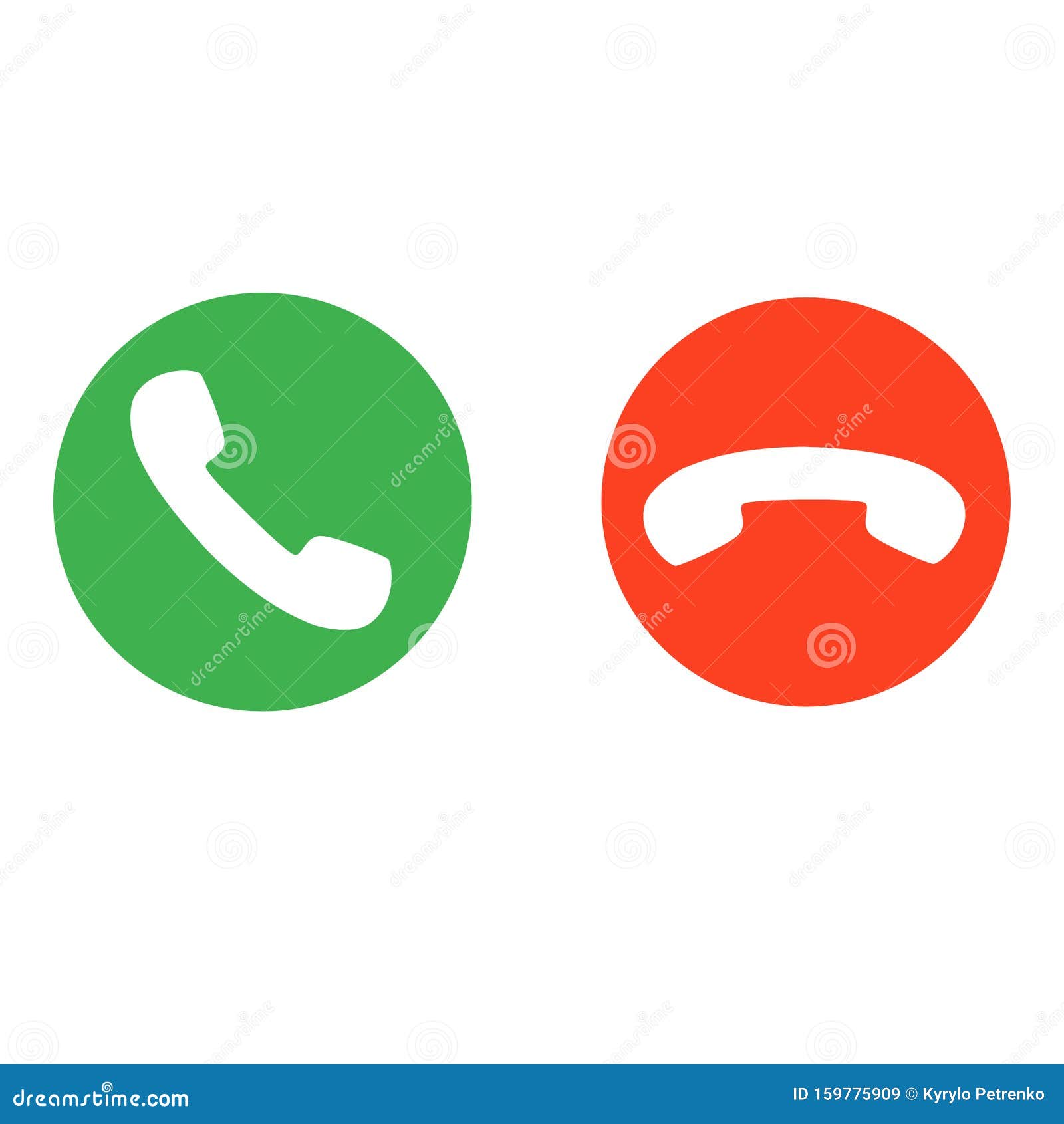 Phone Call Buttons Accept and Reject Vector Stock Vector - Illustration ...