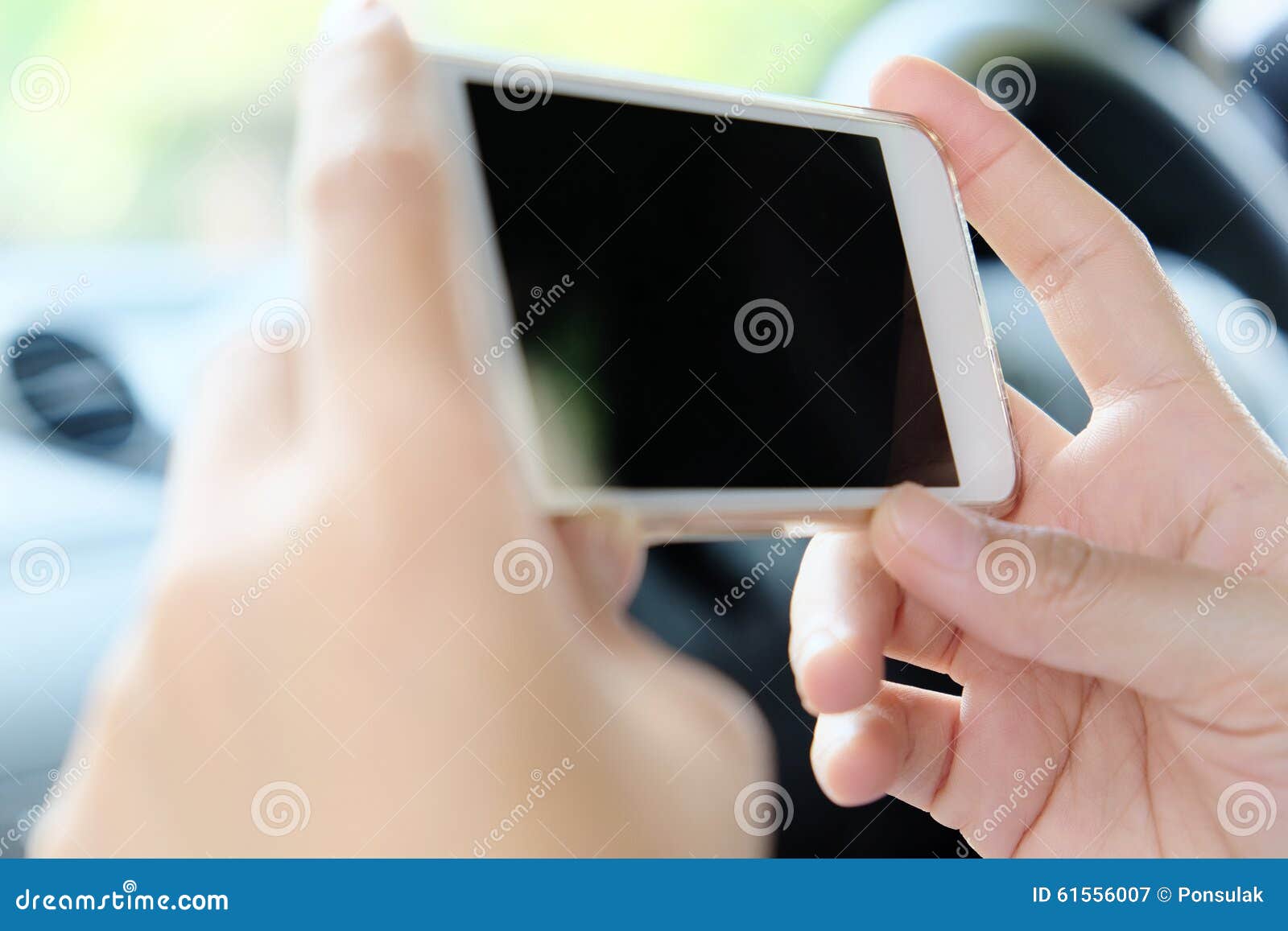 Phone call in the car. stock image. Image of business - 61556007