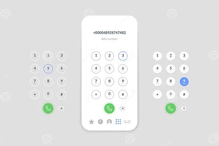 Phone Call Dial. Realistic Mobile Phone Screen with Number Pad Dial ...
