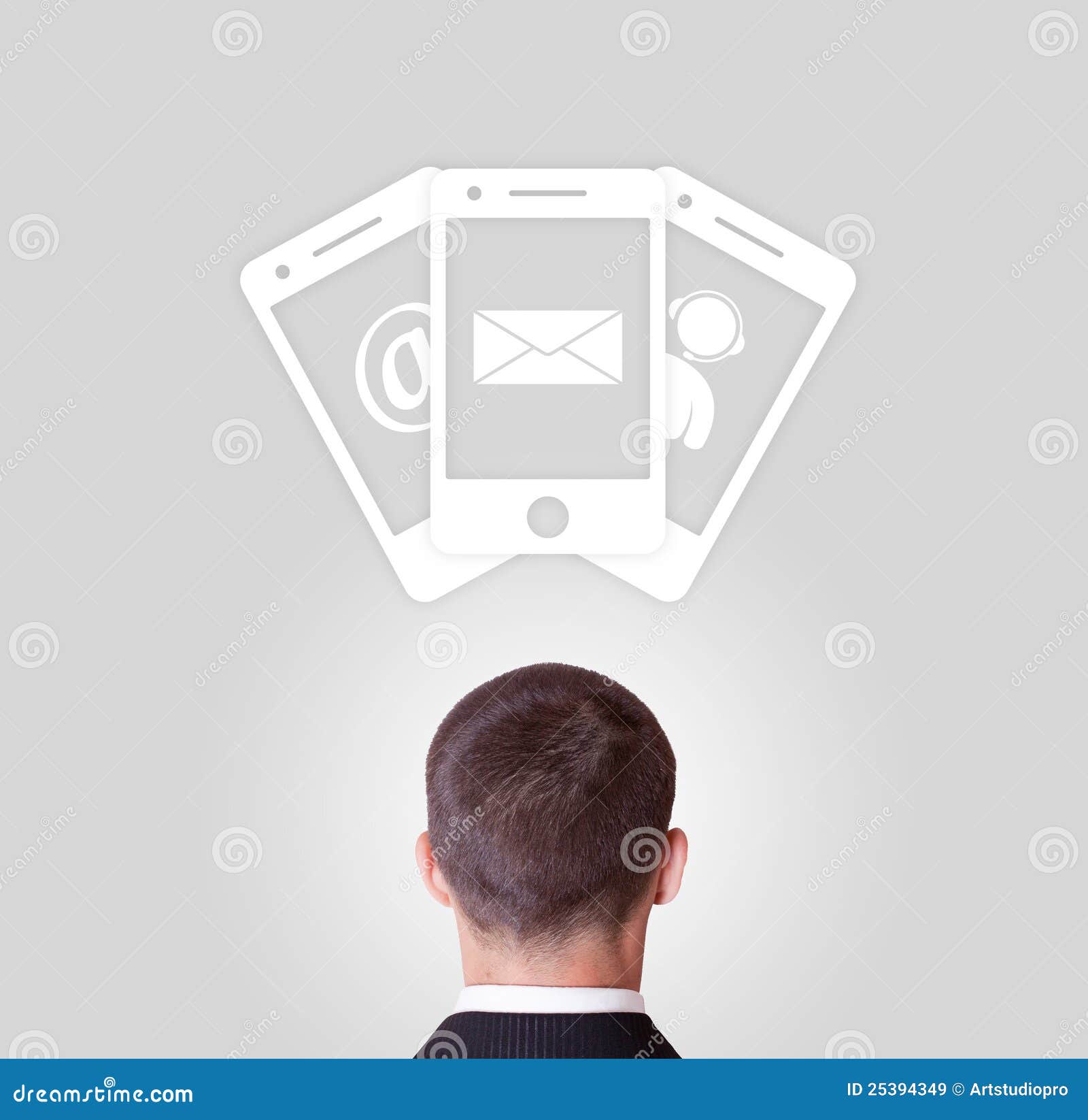 Phone Call Email Message Overhead Illustration Stock Illustration ...