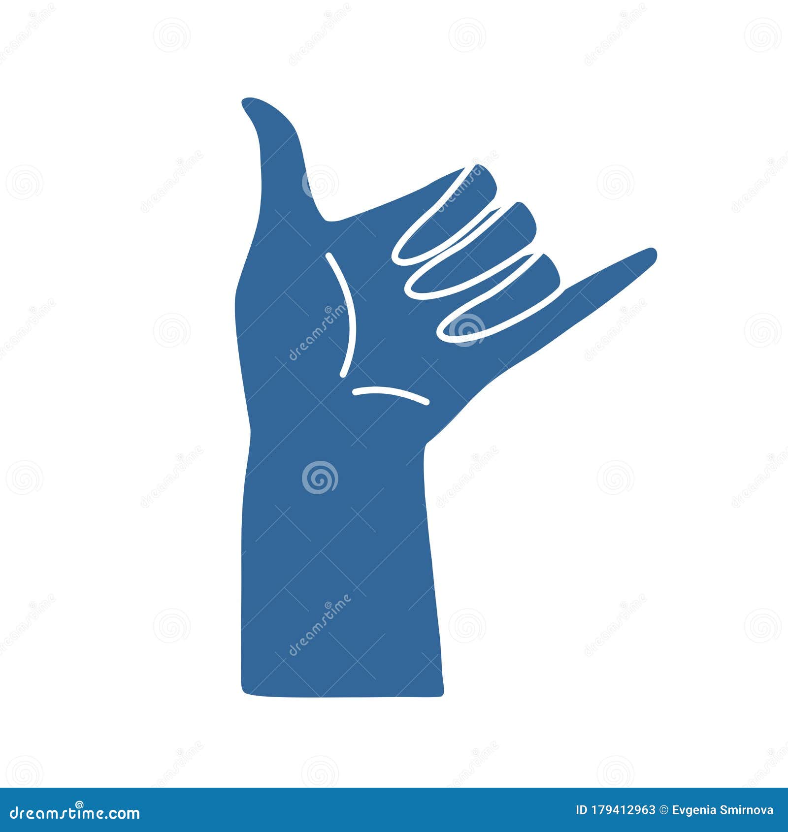 Phone Call Gesture, Hand Silhouette Isolated Flat Vector. Stock Vector ...