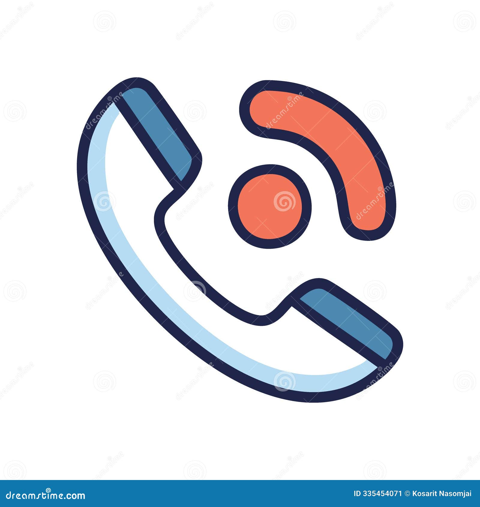 Phone Call Icon. Phone Receiver with Signal, Representing Communication ...