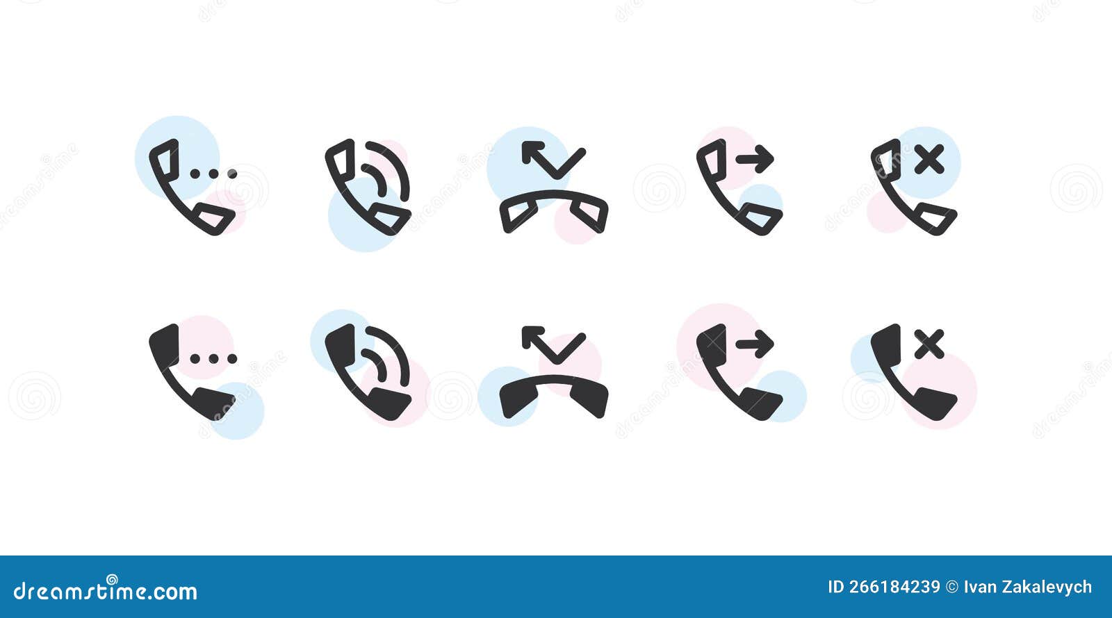 Phone Call Icon Set. Handset Illustration Symbol Stock Vector ...
