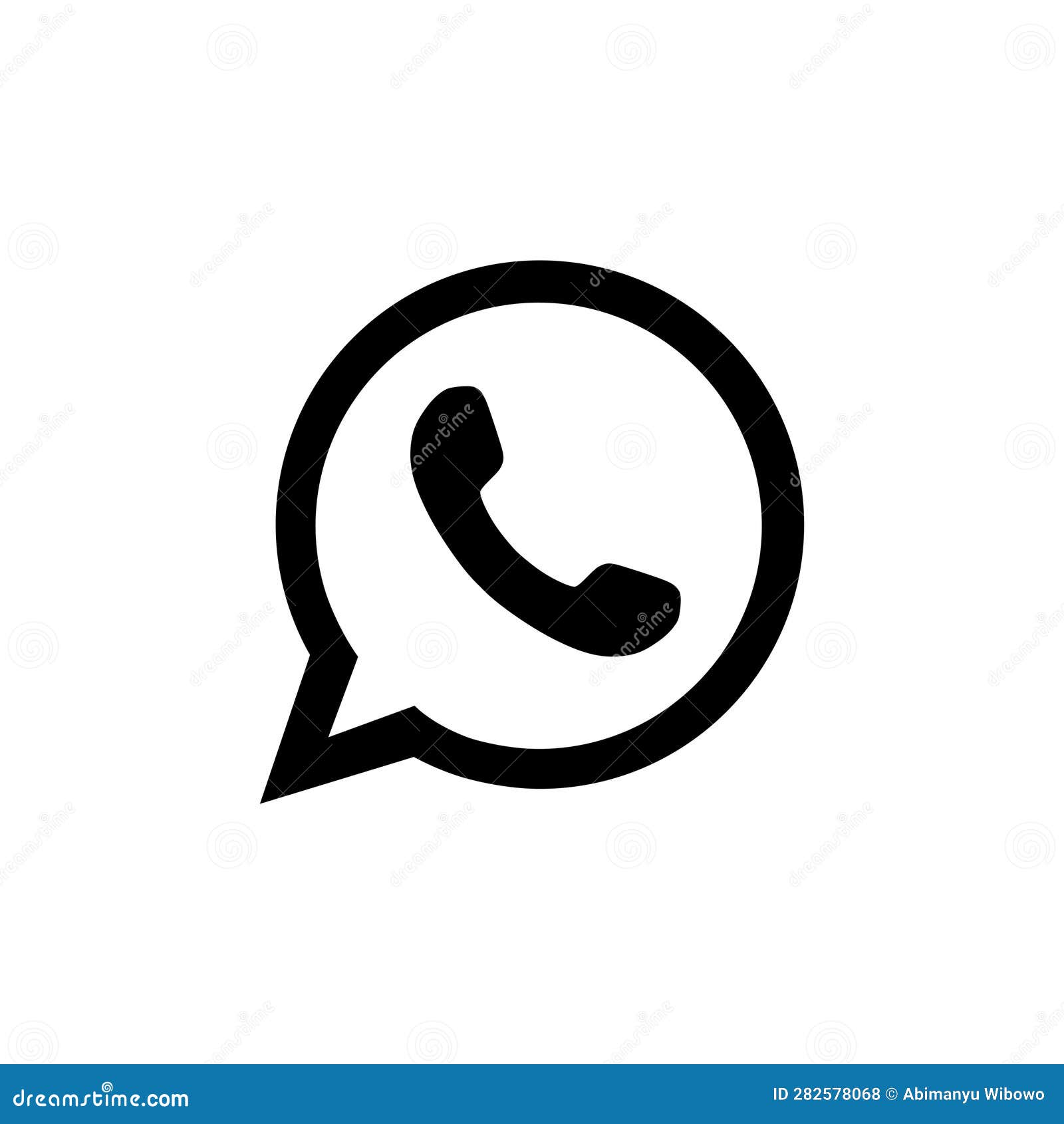 Phone Call Icons in Black Outline Speech Bubbles Messenger Message ...