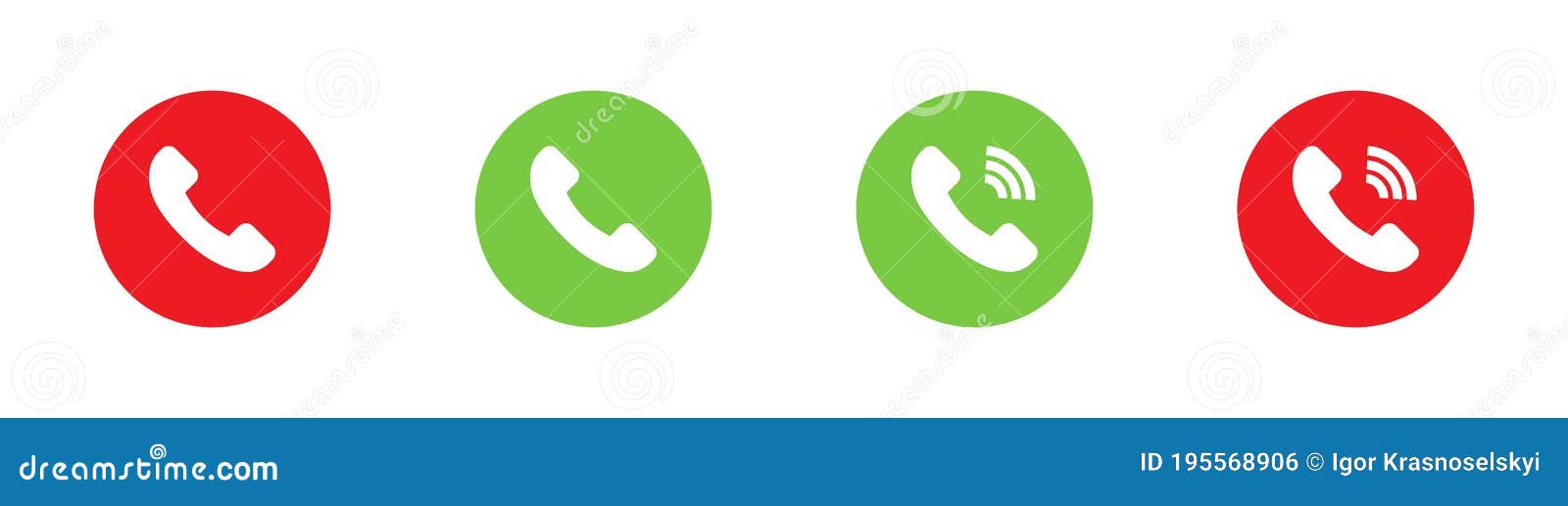 Phone Call Icons. Phone Call Buttons. Telephone Vector Icons, Isolated ...