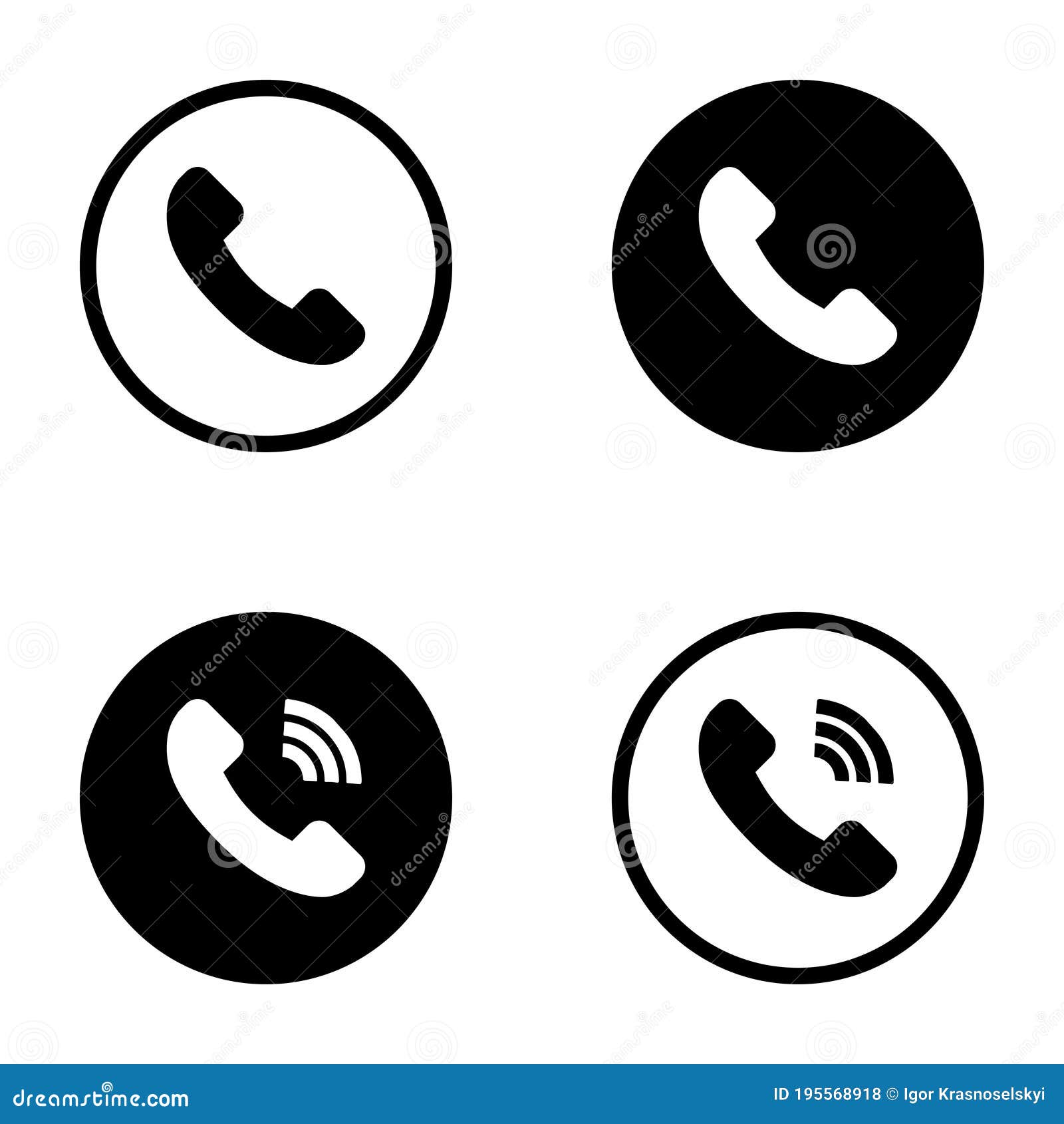 Phone Call Icons. Phone Call Buttons. Telephone Vector Icons, Isolated ...