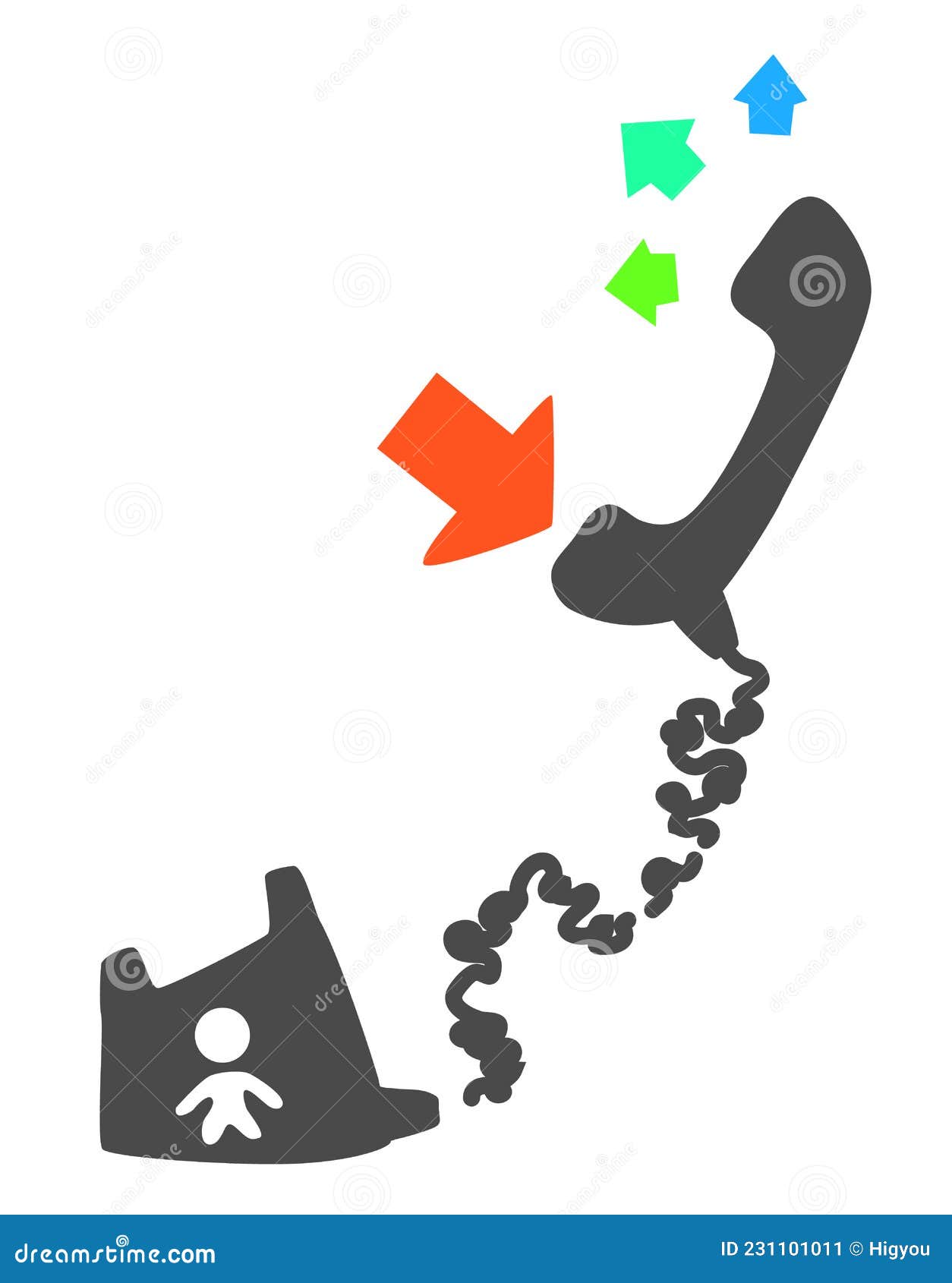 Phone Call Instructions Cartoon Stock Vector - Illustration of ...