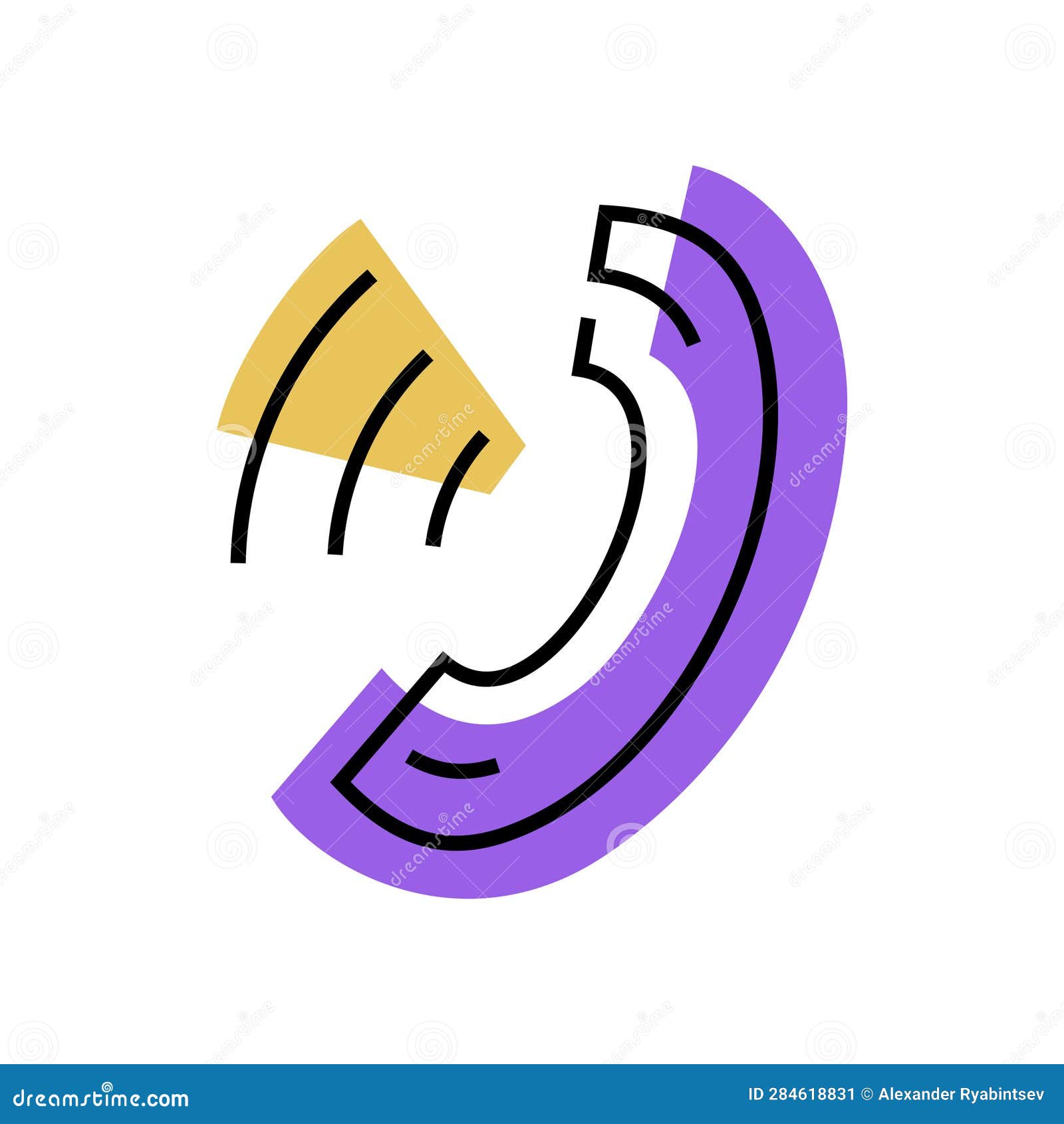 Phone Call Line Colourful Icon. Handset Illustration. Stock Vector ...