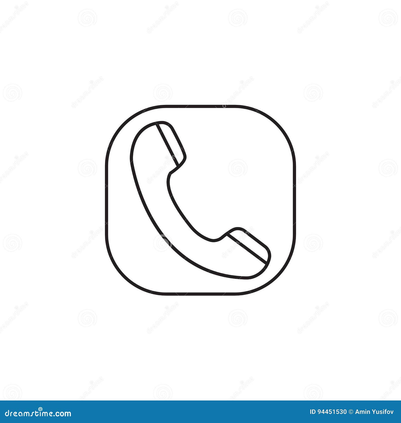 Phone Call Line Icon, Incoming and Vintage Stock Vector - Illustration ...