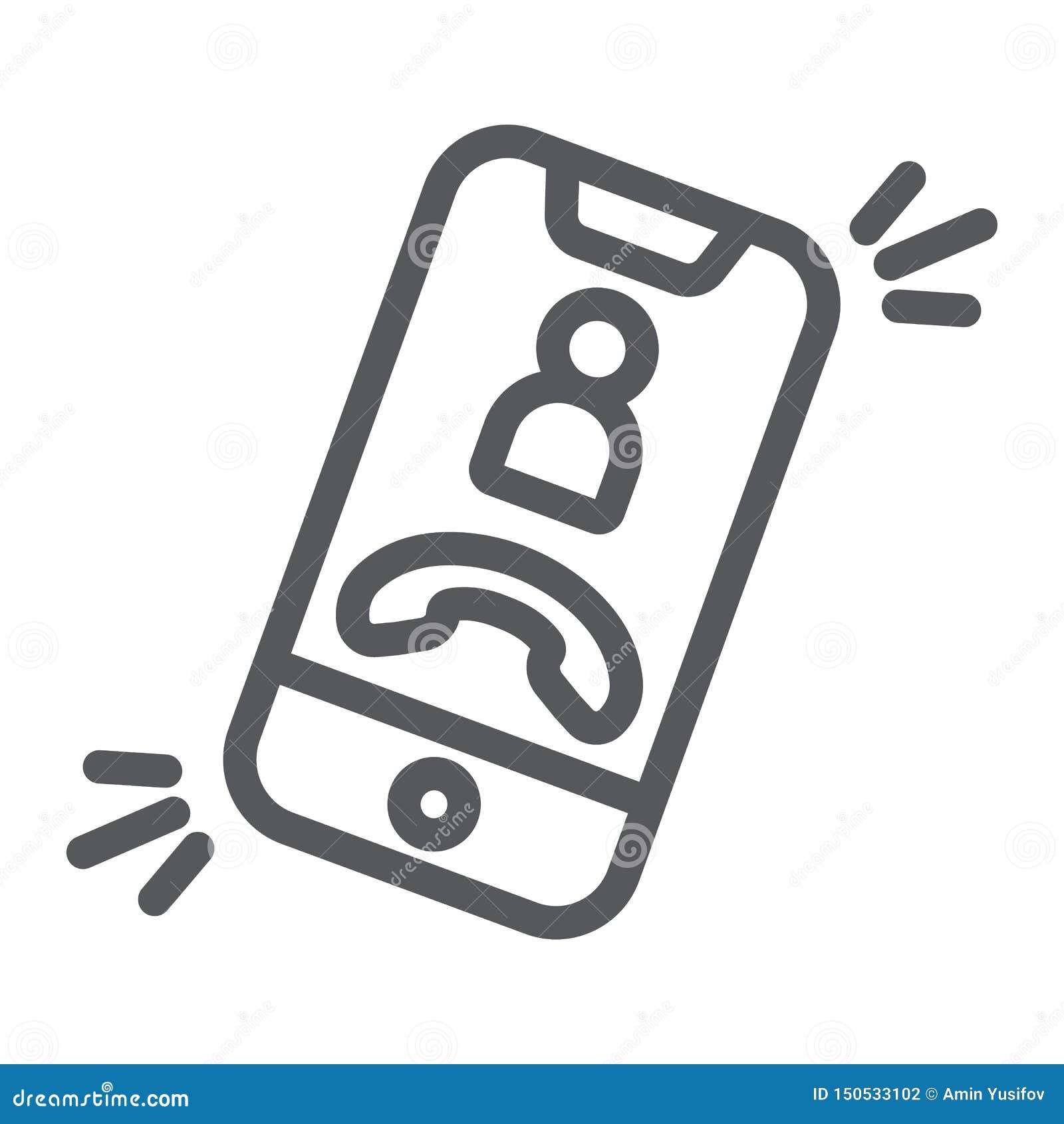Phone Call Line Icon, Telephone and Smartphone, Incoming Call Sign ...