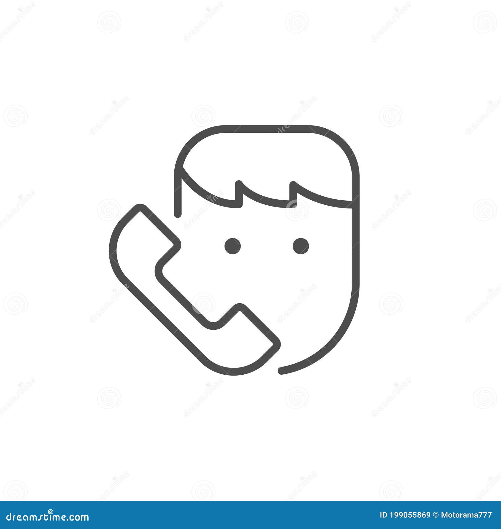 Phone Call Line Outline Icon Stock Vector - Illustration of design ...