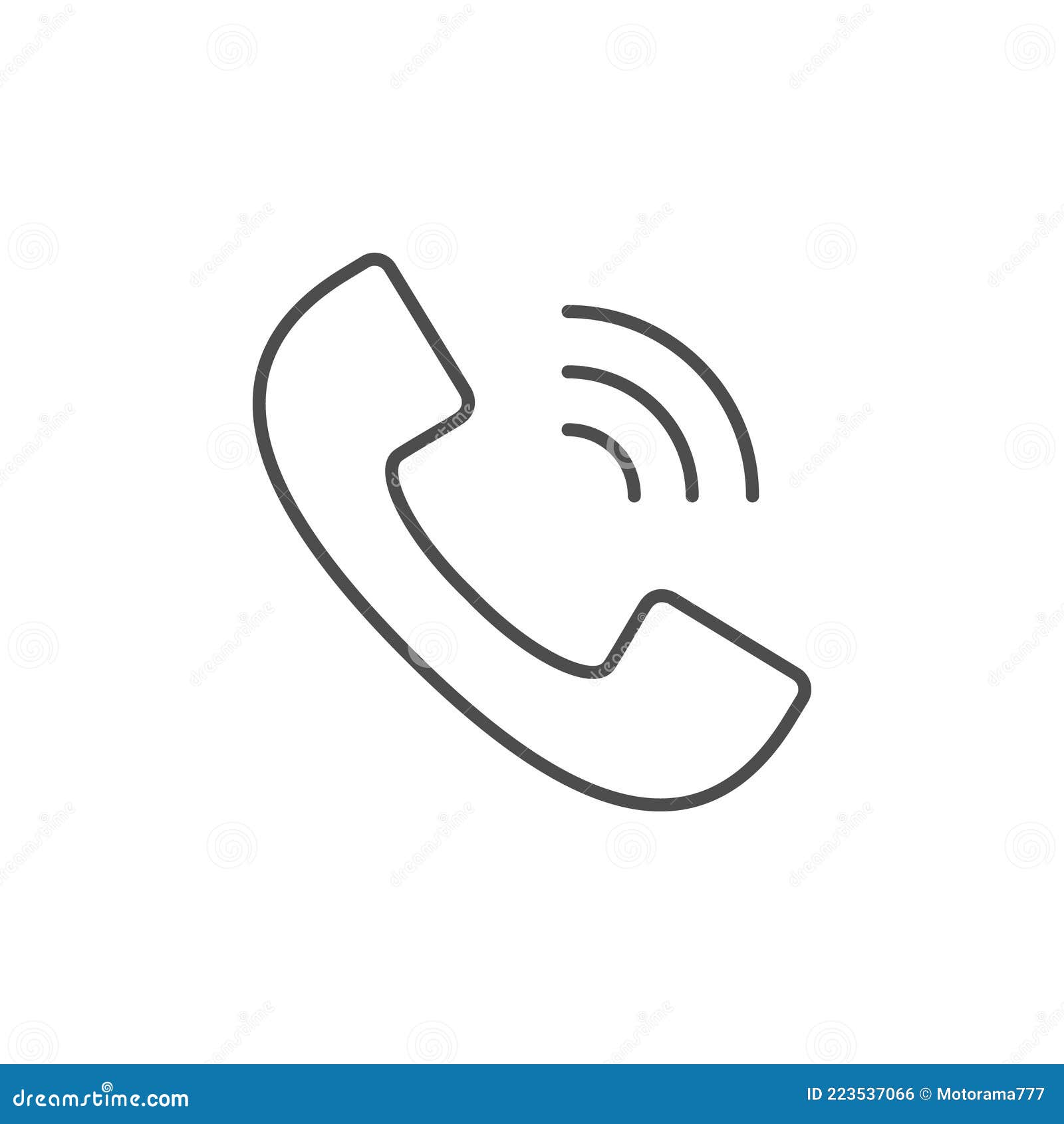 Phone Call Line Outline Icon Isolated on White Stock Vector ...