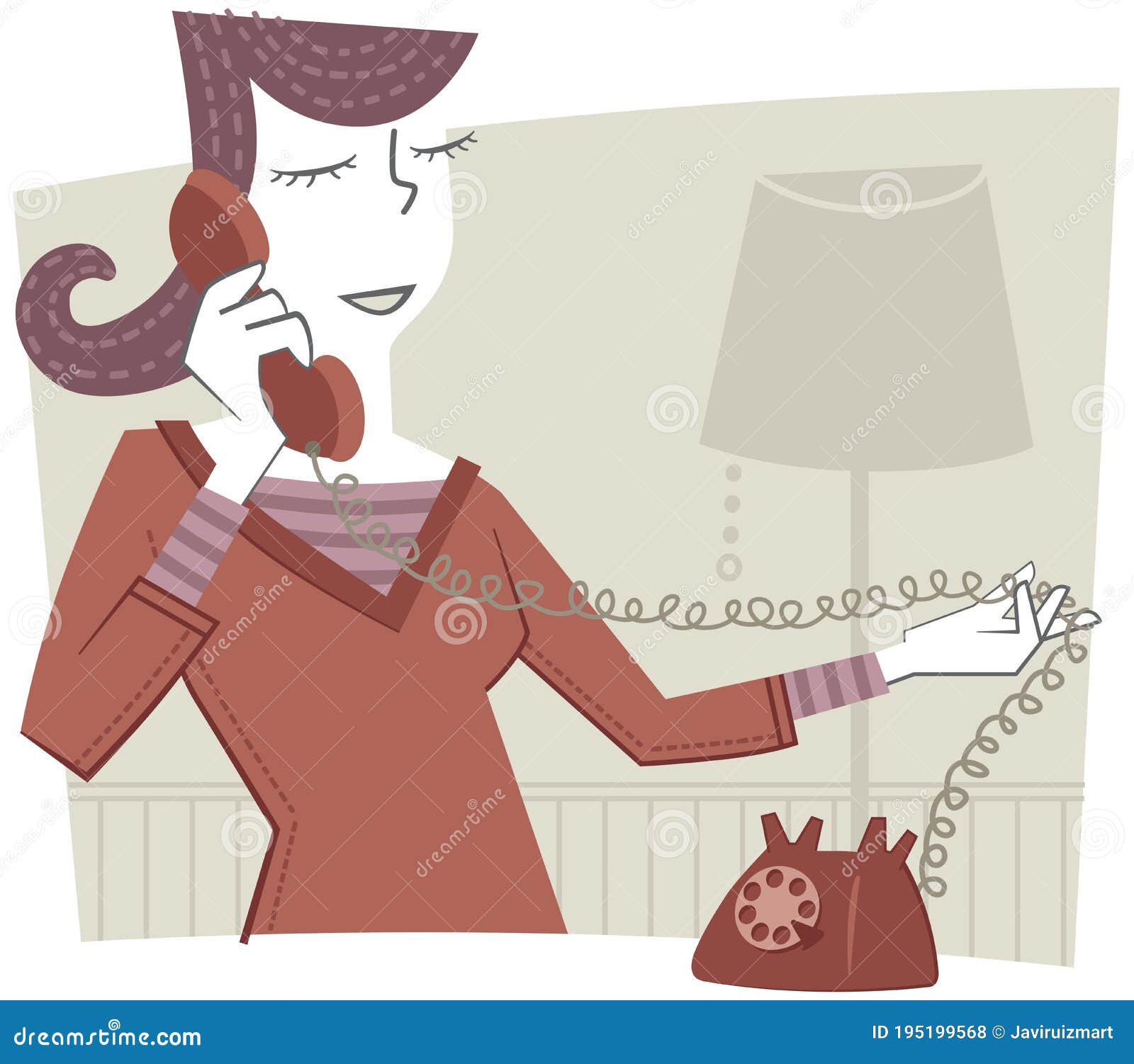 Woman makes a phone call stock vector. Illustration of beautiful ...