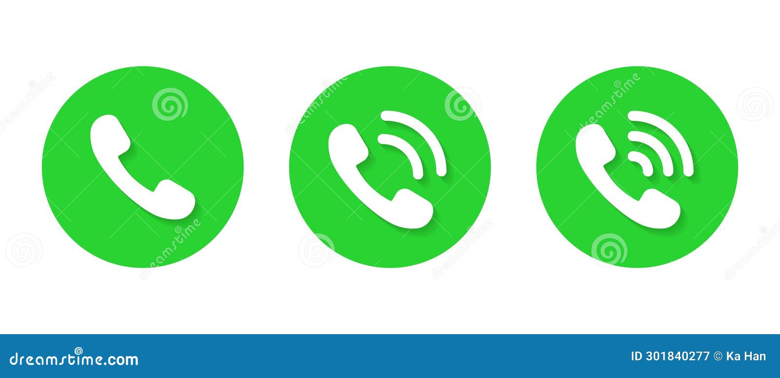 Phone Call Ring Icon with Shadow. Calling Symbol Vector Stock Vector ...