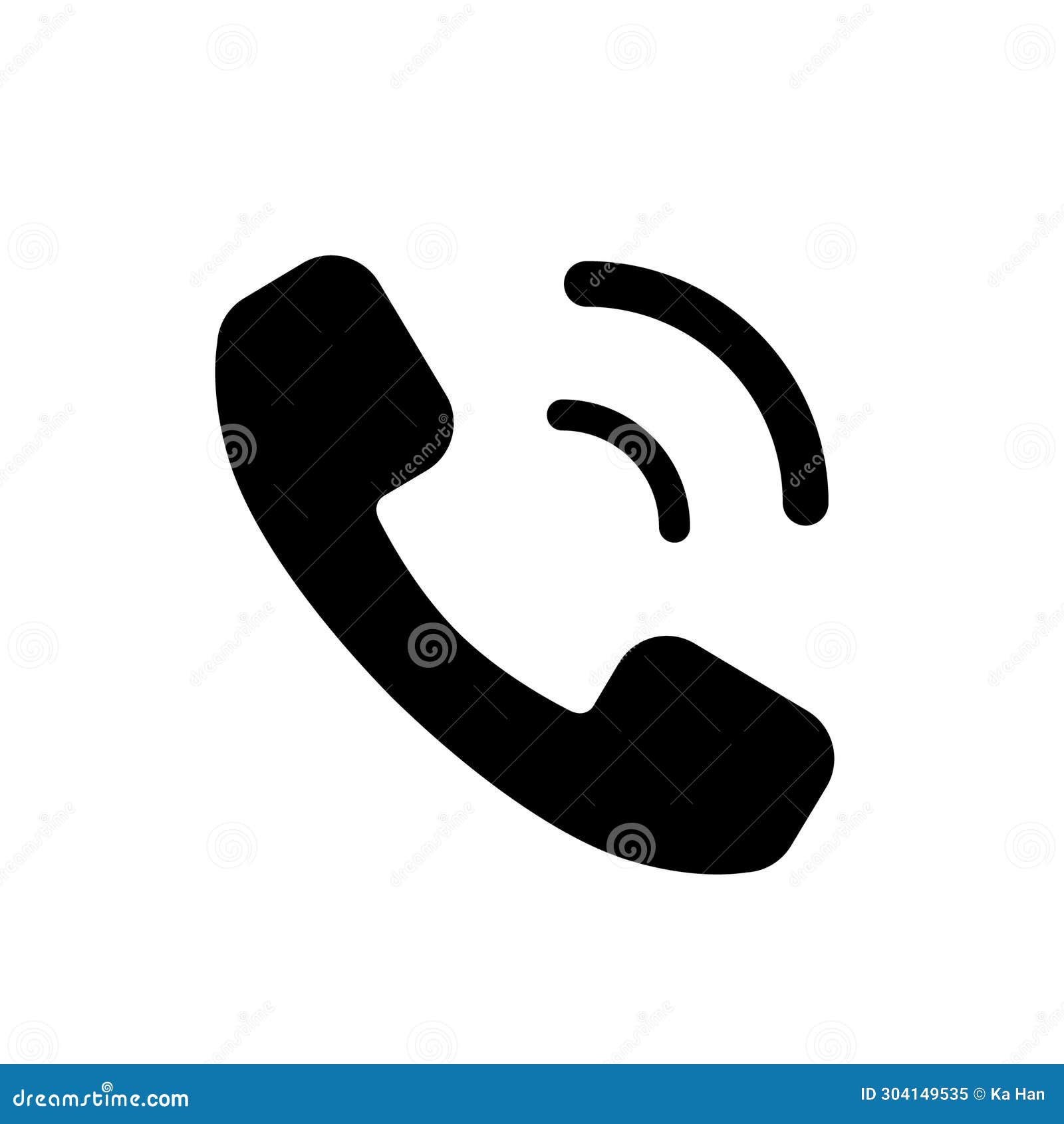 Phone Call, Ringing Handset Icon Vector in Simple Style Stock ...