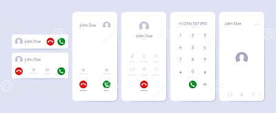 Phone Call Screen Template. Mobile Smartphone with Touchscreen Dialing ...